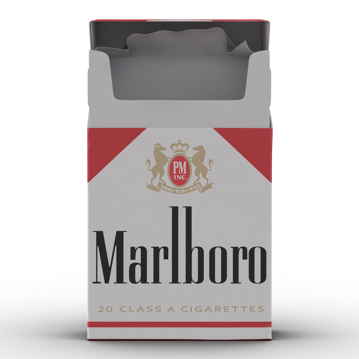 opened cigarettes pack marlboro 3d model