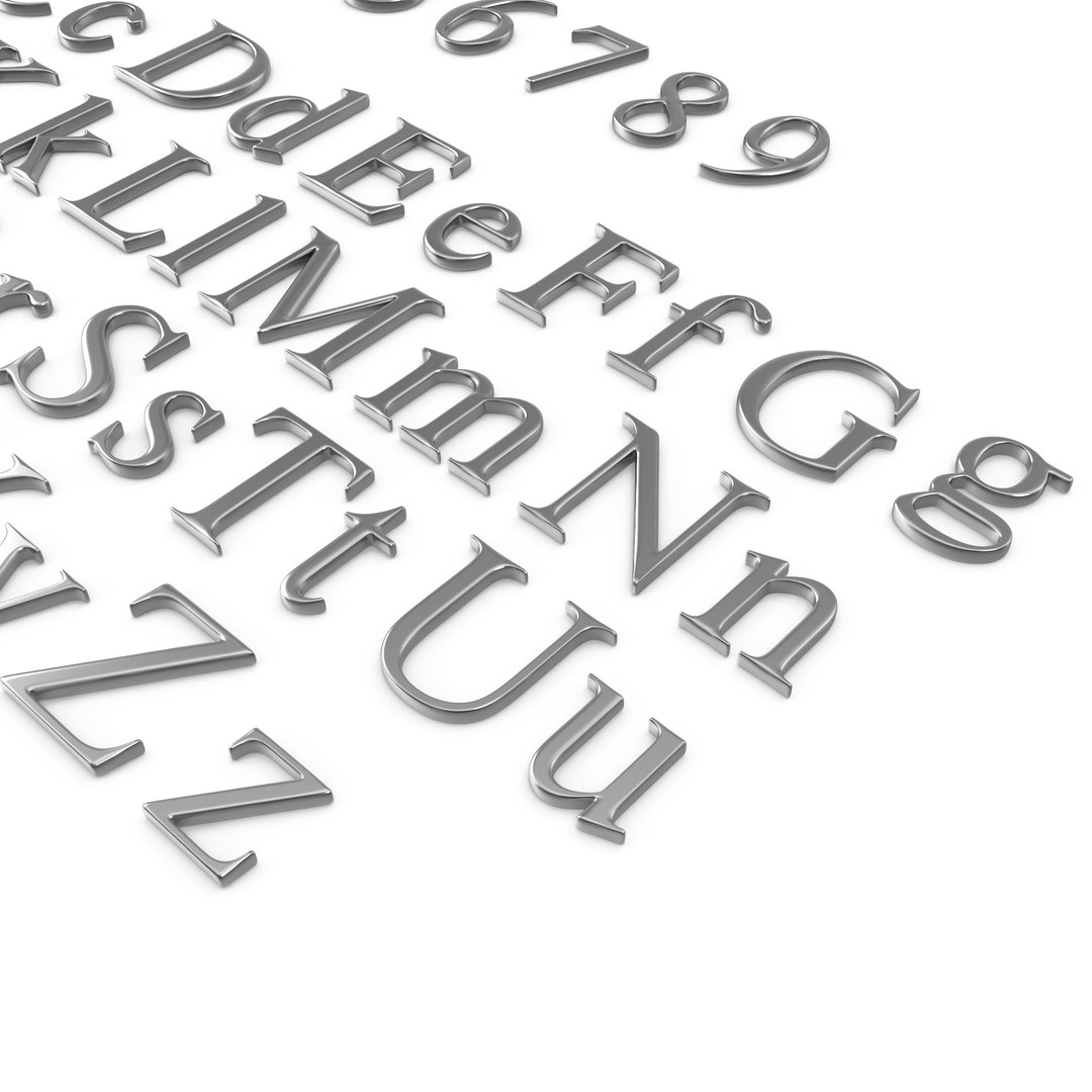 3D Alphabet Chrome 1 Model - TurboSquid 2134833