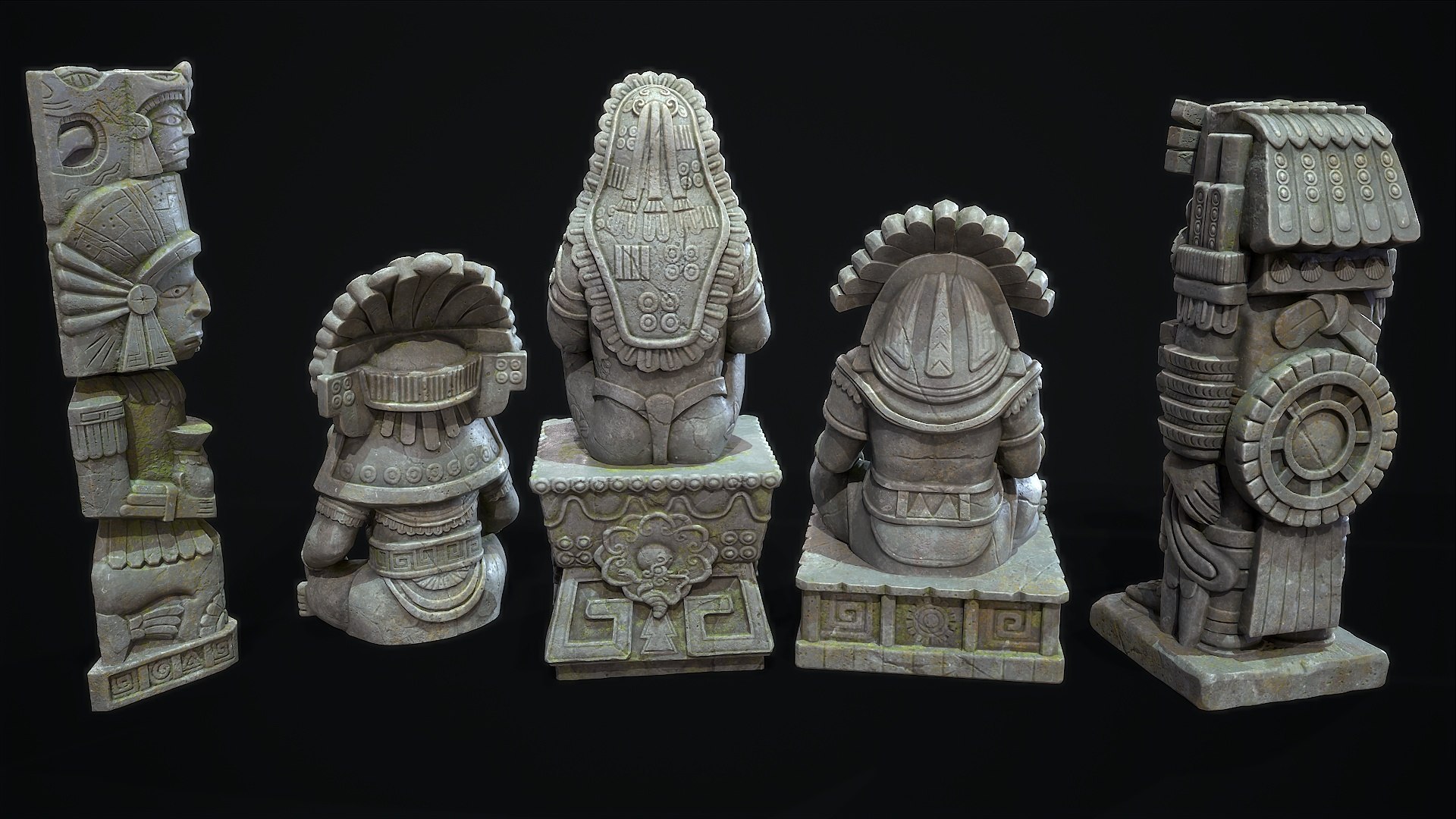 3D Aztec Mayan Statue - TurboSquid 2222734