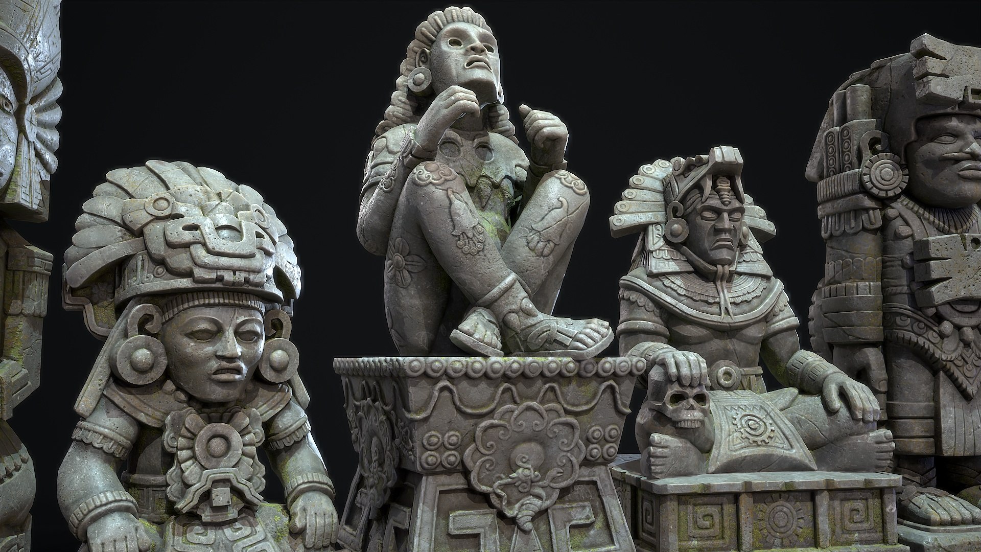3D Aztec Mayan Statue - TurboSquid 2222734