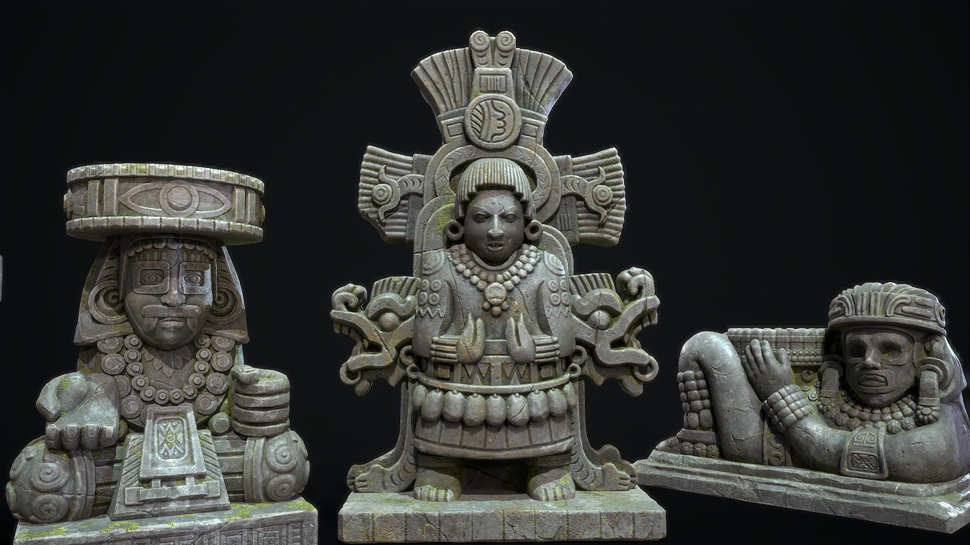 3D Aztec Mayan Statue - TurboSquid 2222734