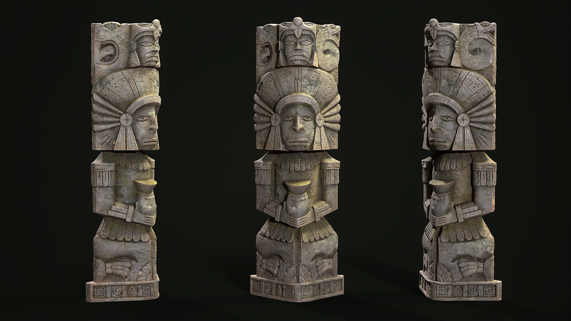 3D Aztec Mayan Statue - TurboSquid 2222734