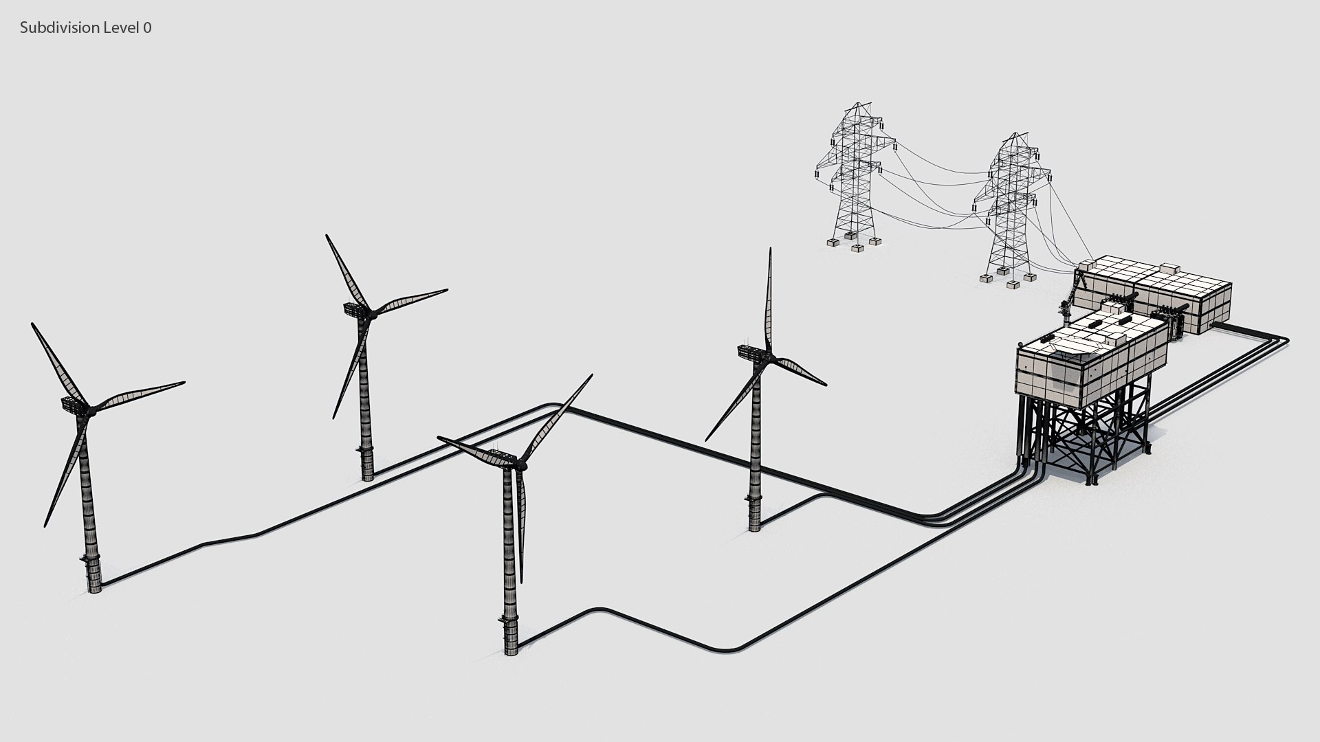 Offshore Wind Farm Scheme Model - TurboSquid 1977858