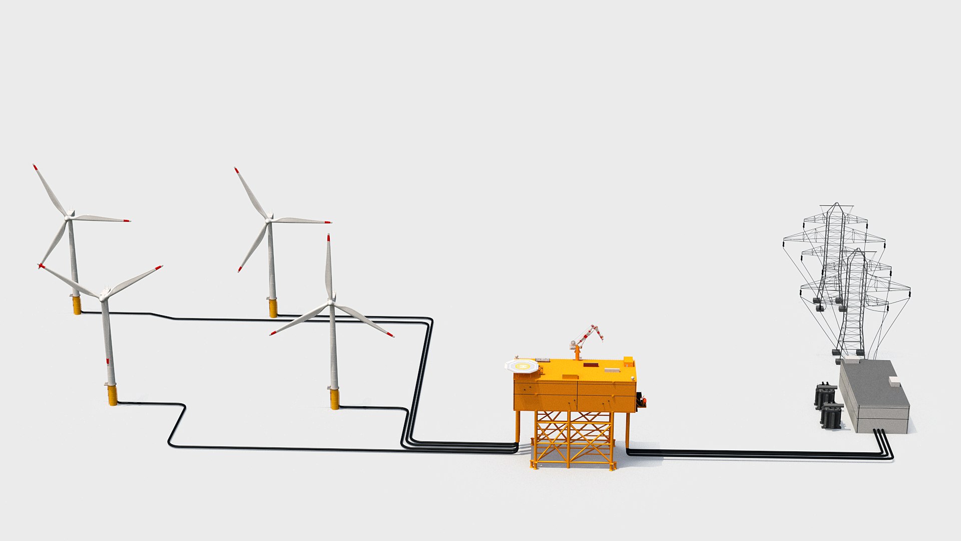 Offshore Wind Farm Scheme Model - TurboSquid 1977858