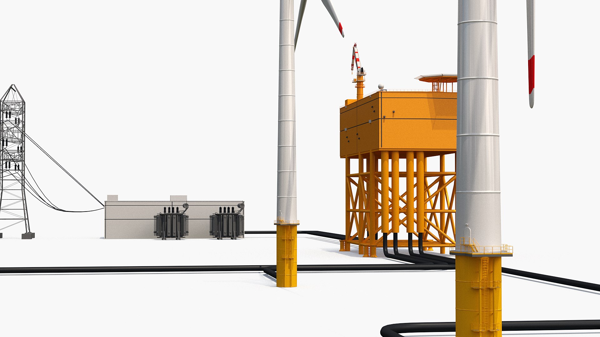 Offshore Wind Farm Scheme Model - TurboSquid 1977858