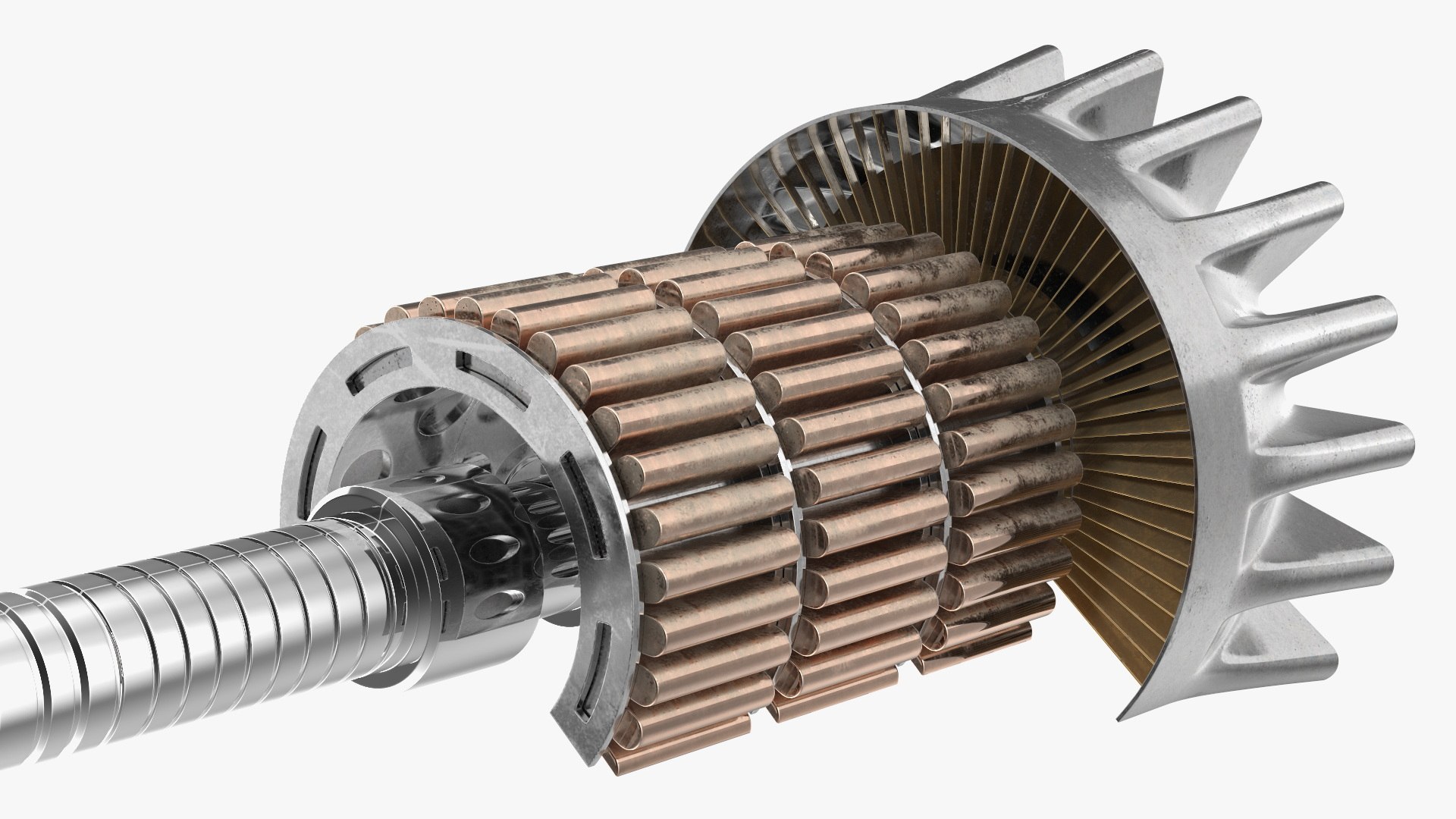 3D Model Aircraft Engine Turbine Shaft In Section - TurboSquid 2381246