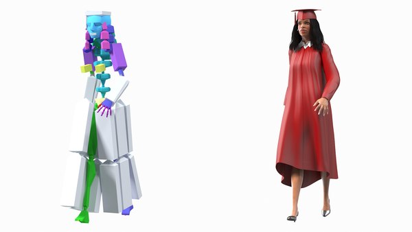 Light skin graduation gown 3D model - TurboSquid 1656528