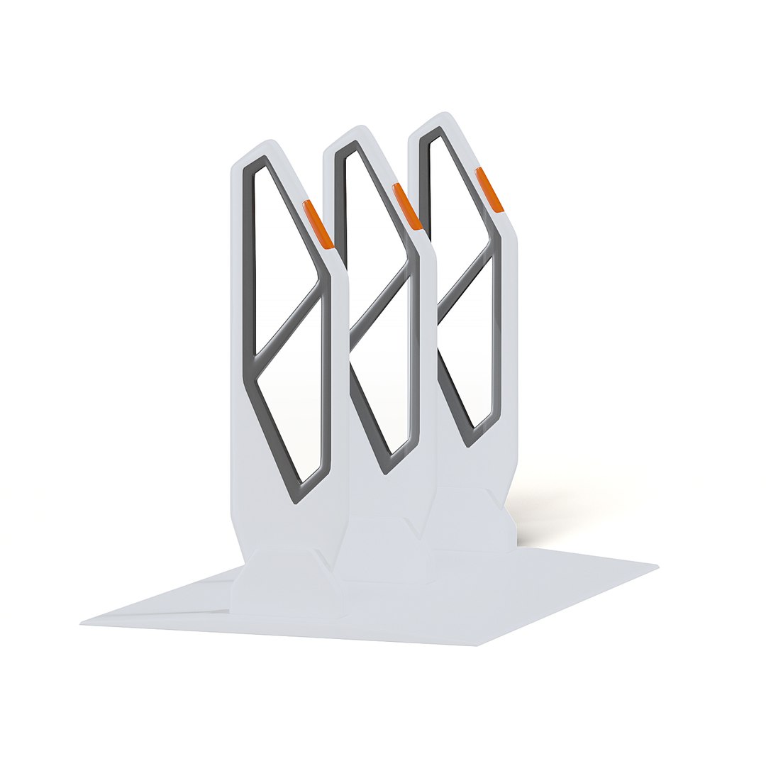 3D White Security Gate - TurboSquid 1390774