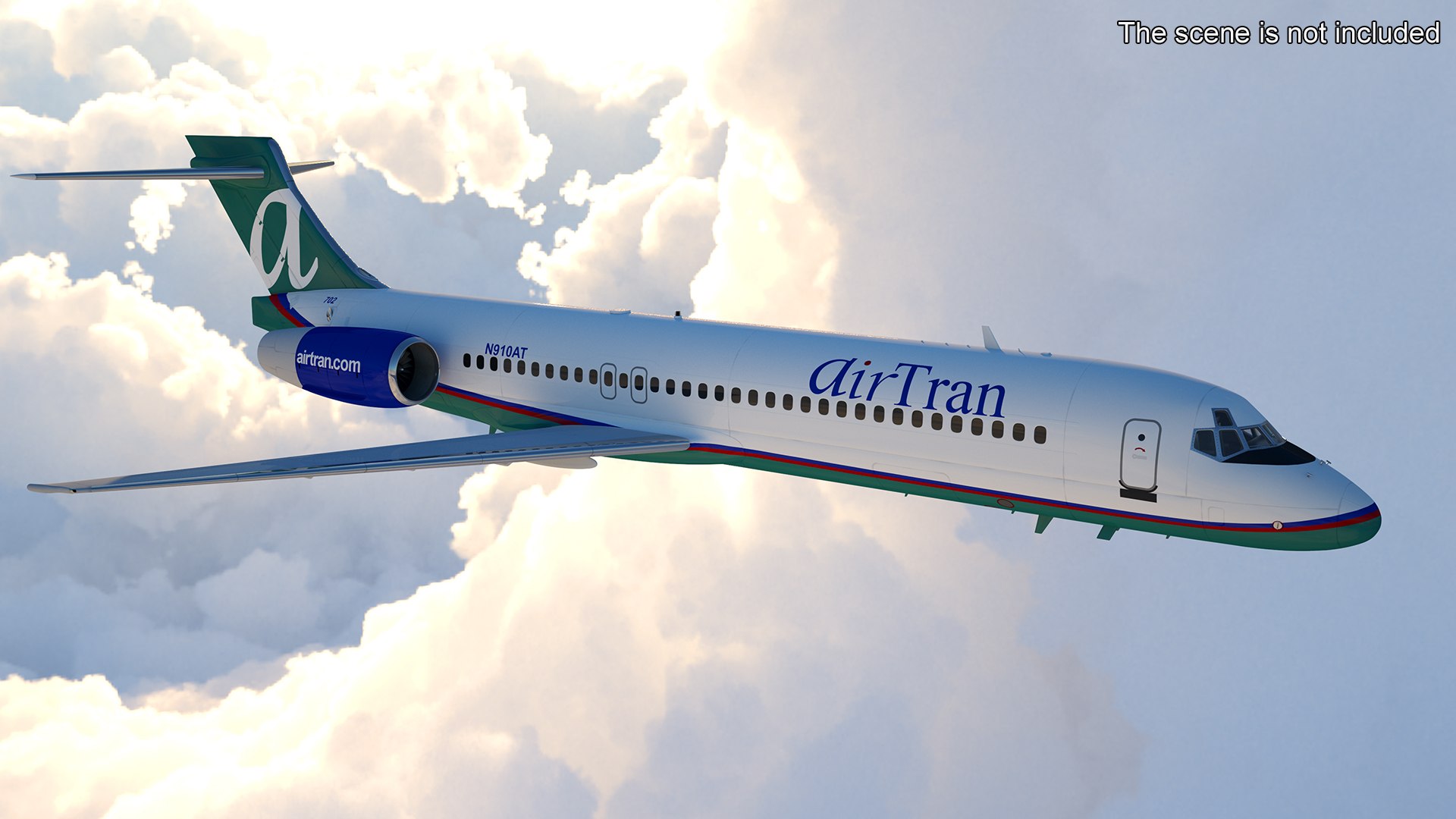 3D Air Transat Livery Boeing 717-200 Rigged For Maya - TurboSquid 2468491