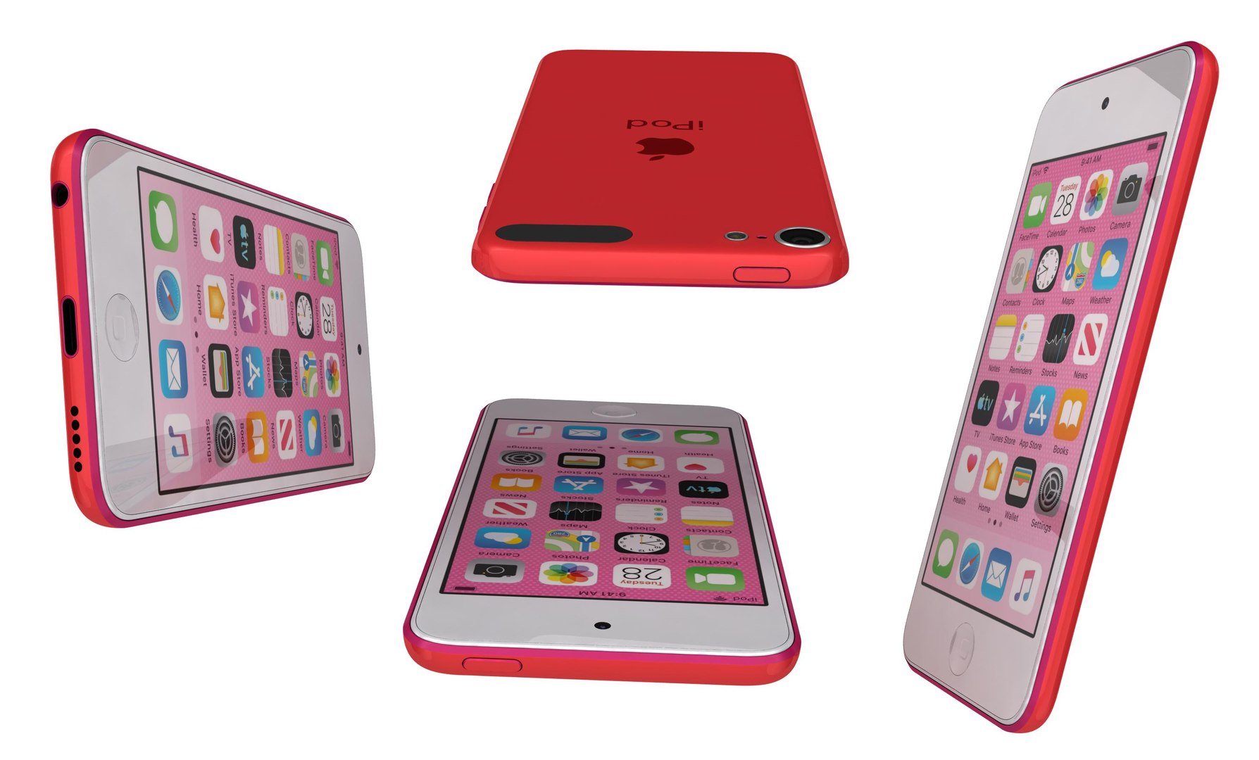 3D Apple Ipod Touch Red Model - TurboSquid 1418100