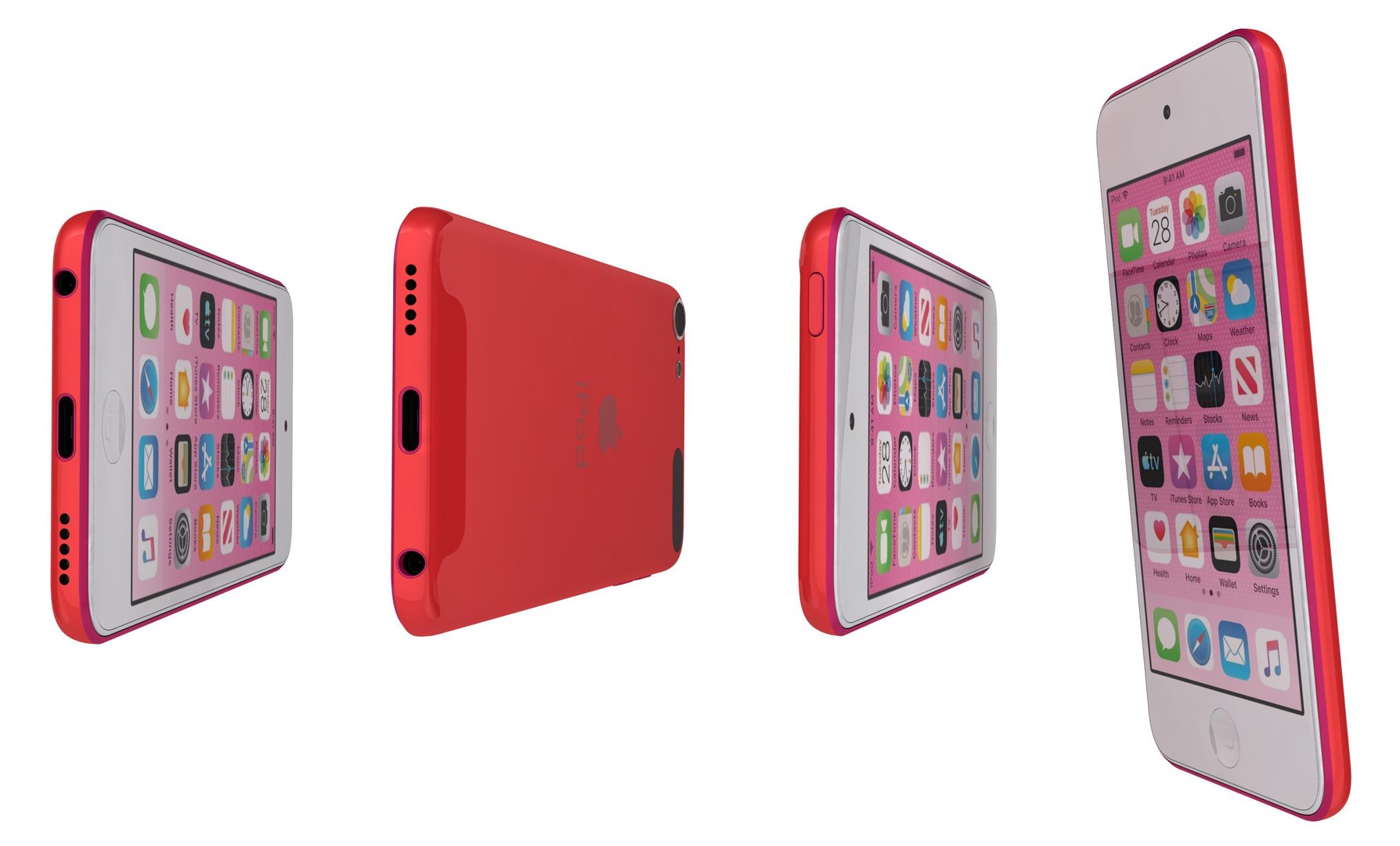 3D Apple Ipod Touch Red Model - TurboSquid 1418100