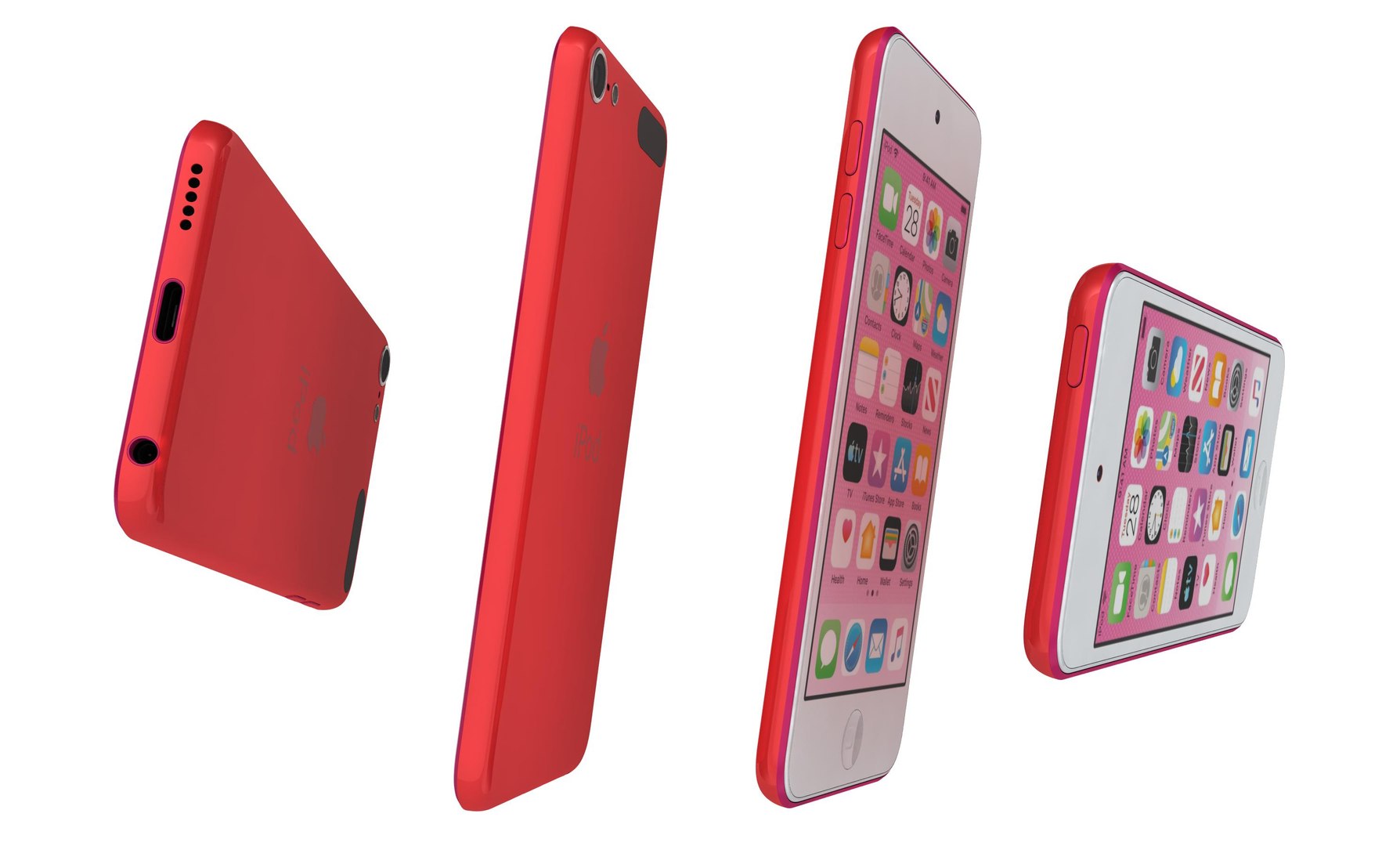 3D Apple Ipod Touch Red Model - TurboSquid 1418100