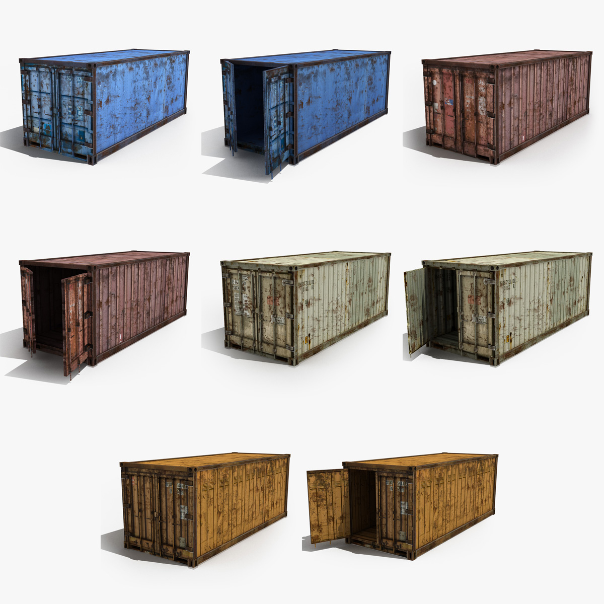 cargo containers 3d model