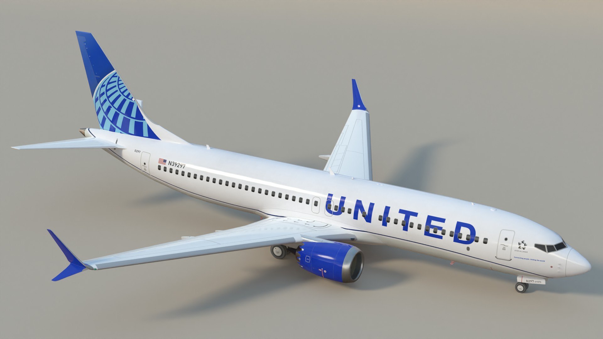 United Airlines B738 MAX SC 3D - TurboSquid 2281758