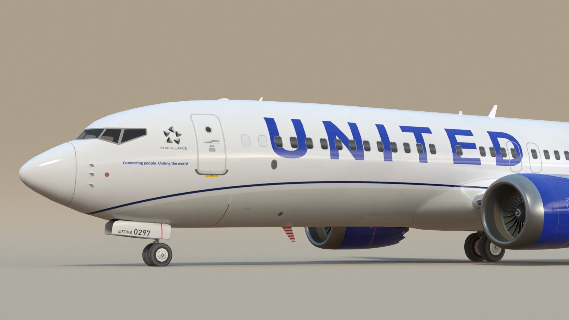 United Airlines B738 MAX SC 3D - TurboSquid 2281758