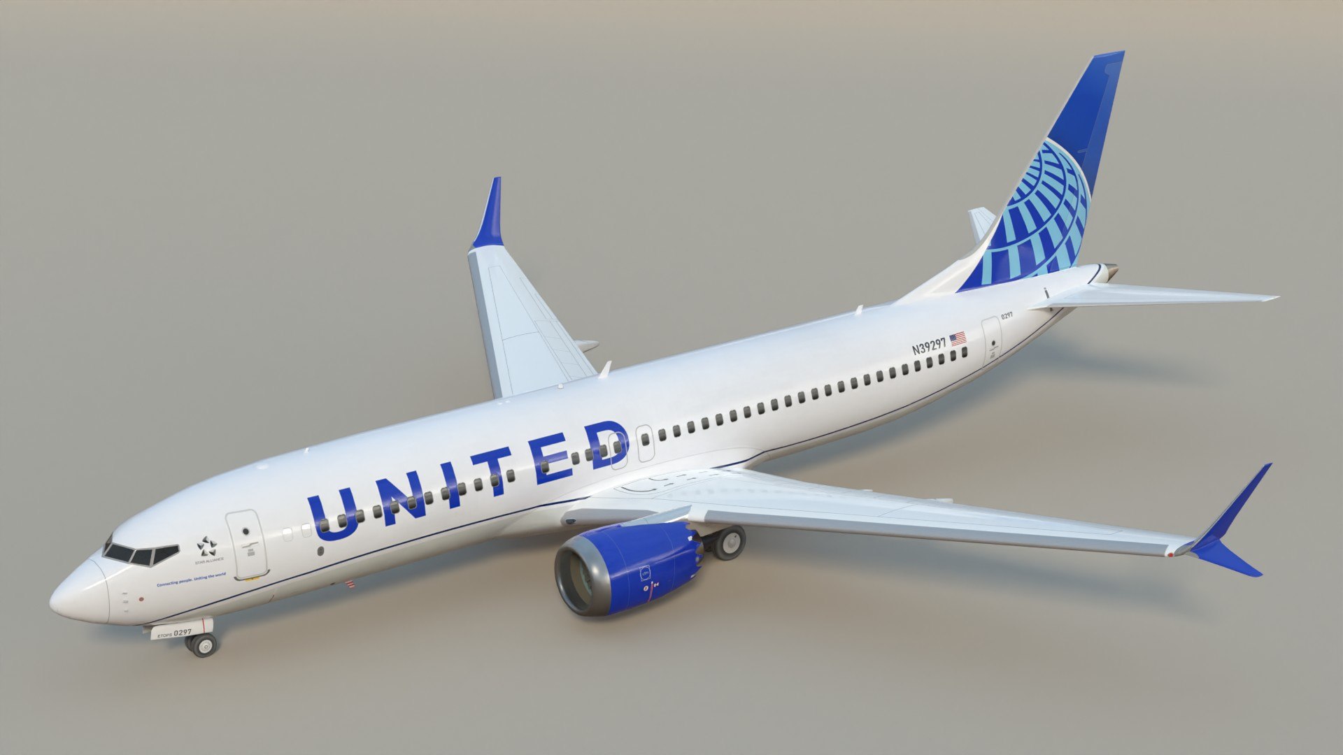 United Airlines B738 MAX SC 3D - TurboSquid 2281758