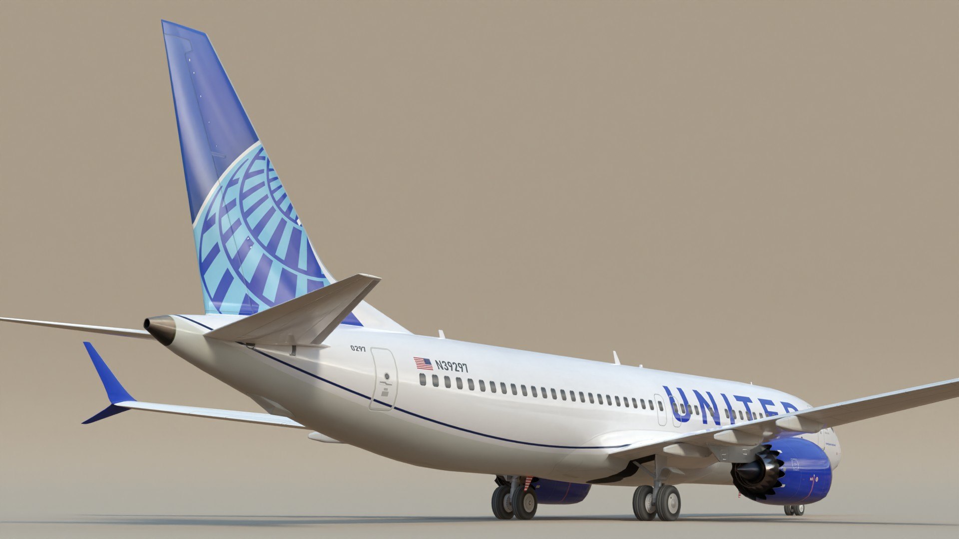 United Airlines B738 MAX SC 3D - TurboSquid 2281758