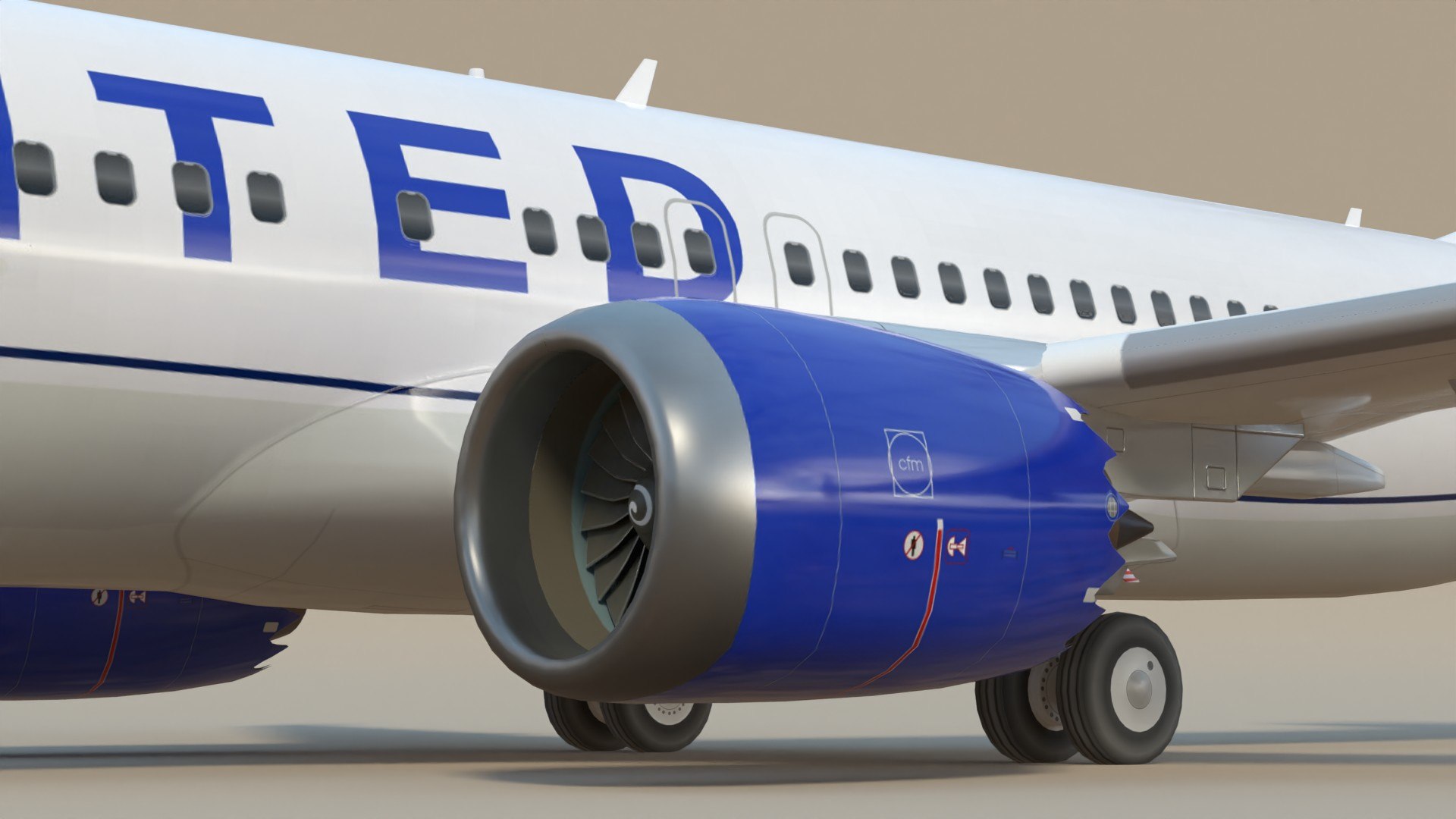 United Airlines B738 MAX SC 3D - TurboSquid 2281758
