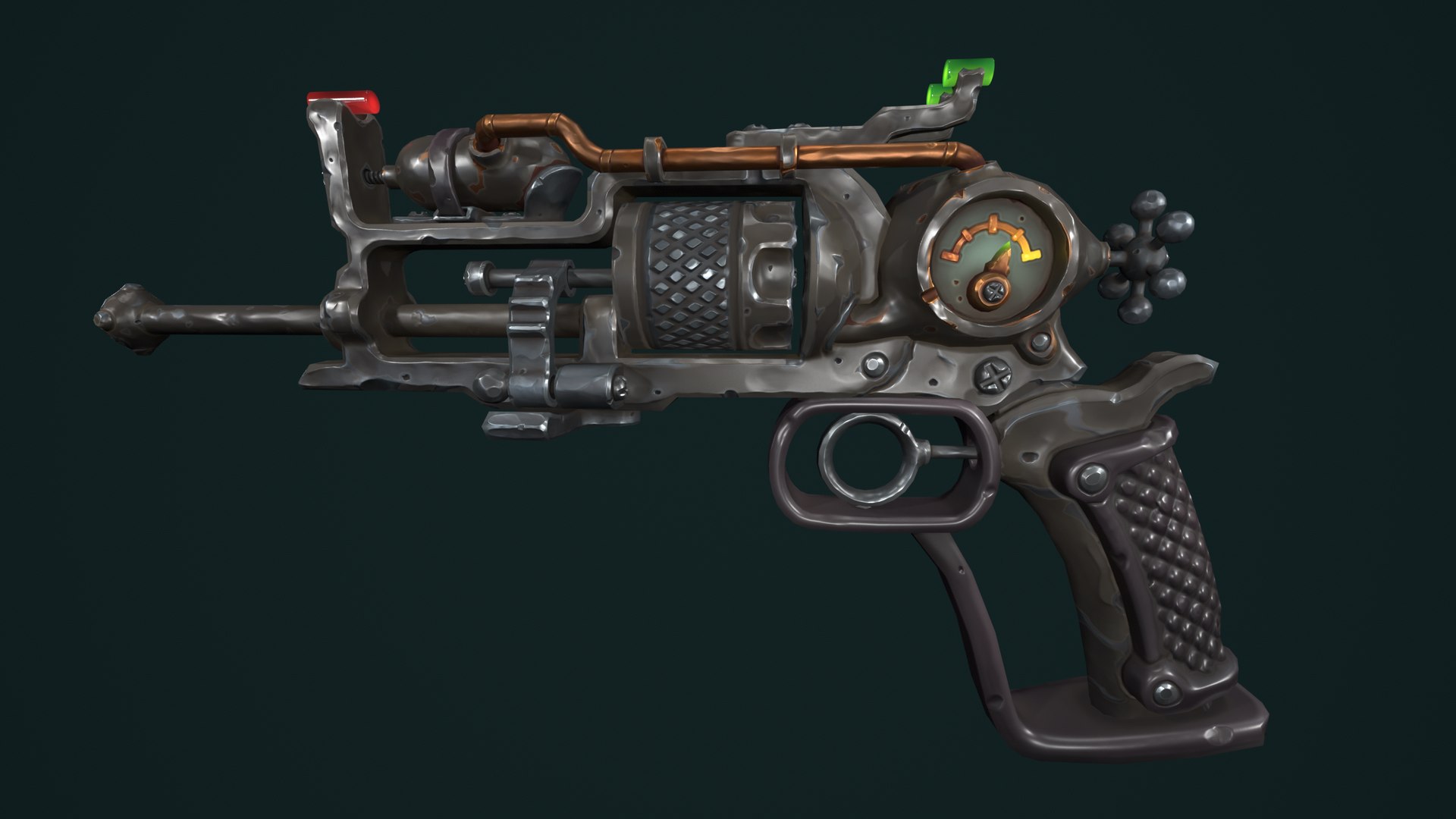 Modular Stylized Steampunk Revolver Model - TurboSquid 2333062