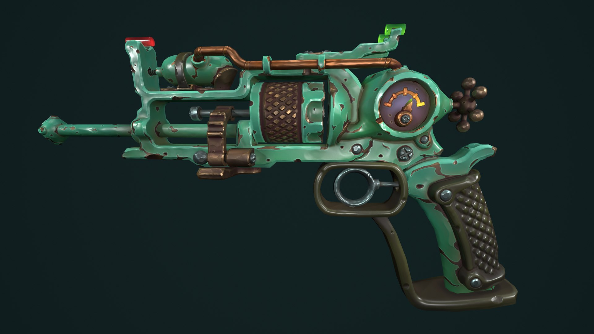 Modular Stylized Steampunk Revolver Model - TurboSquid 2333062