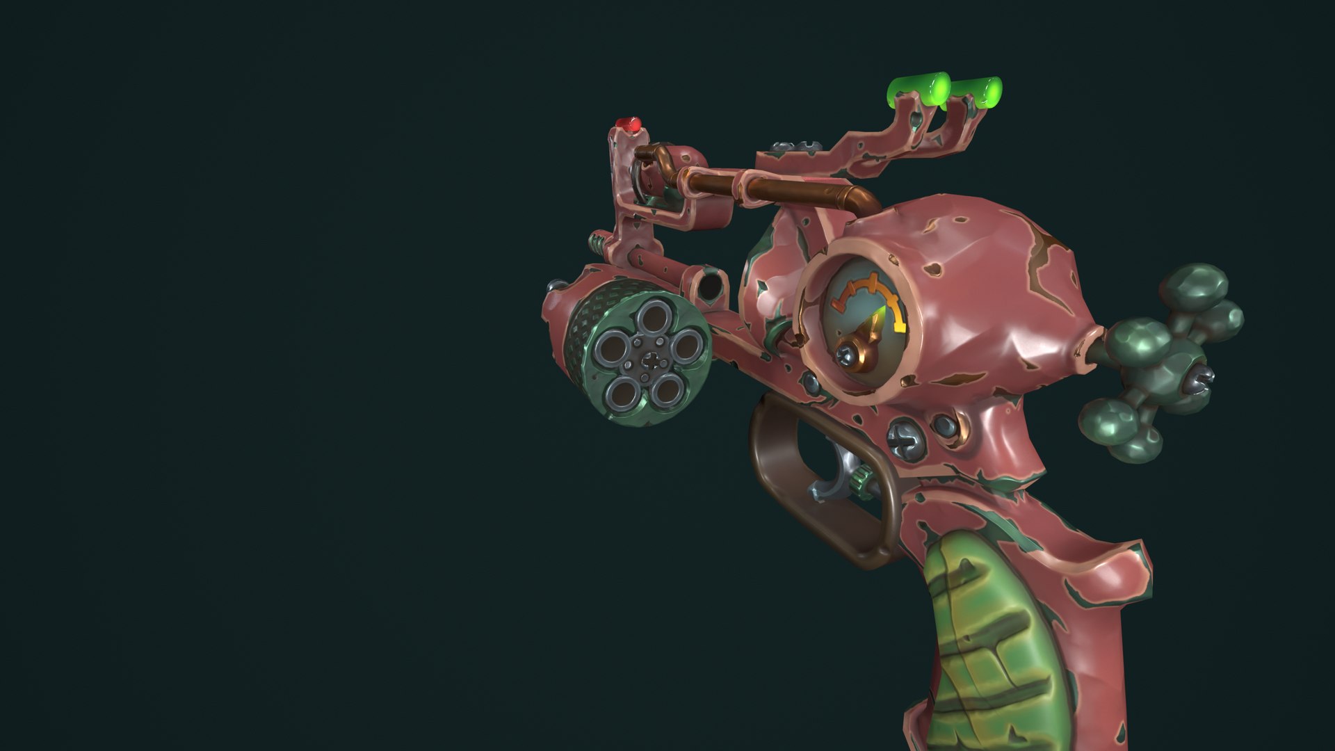 Modular Stylized Steampunk Revolver Model - TurboSquid 2333062