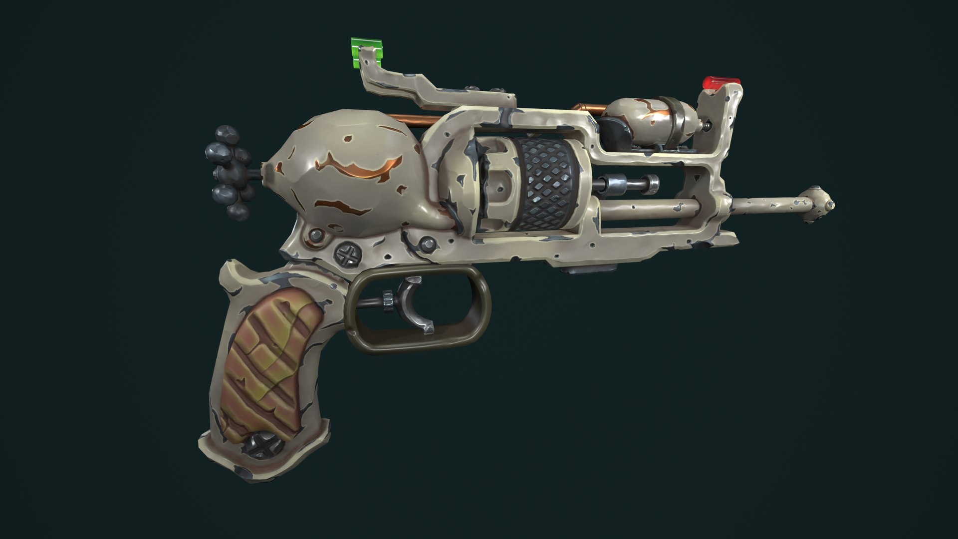 Modular Stylized Steampunk Revolver Model - TurboSquid 2333062