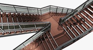 steel staircase 3d model