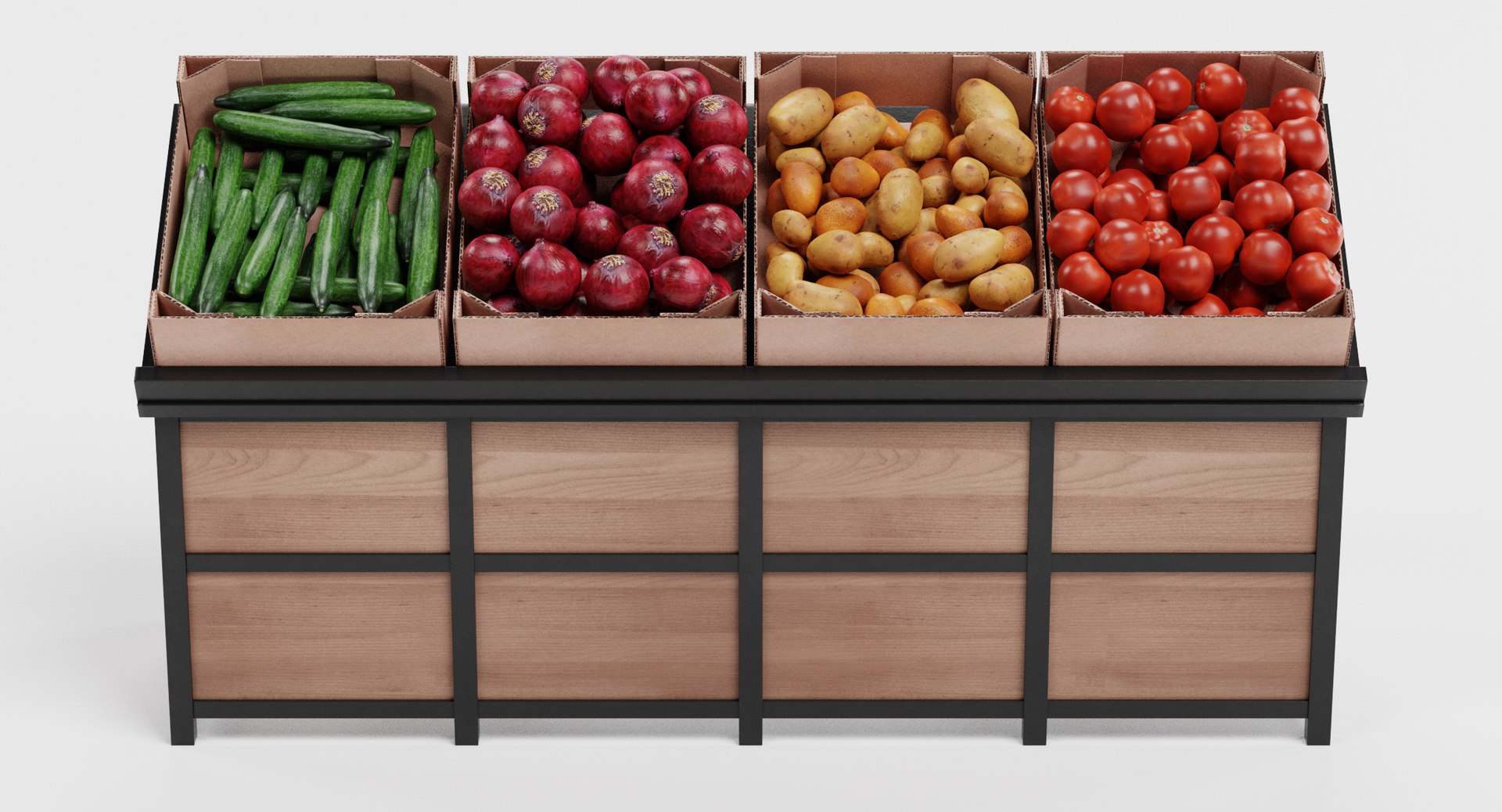 3D Vegetable Stand Model - TurboSquid 1405569