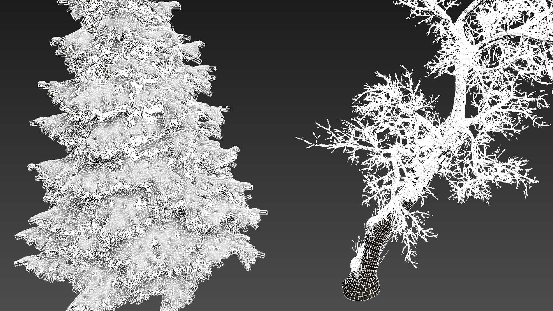 3D Winter Snowy Trees Street Elements Model - TurboSquid 2156157