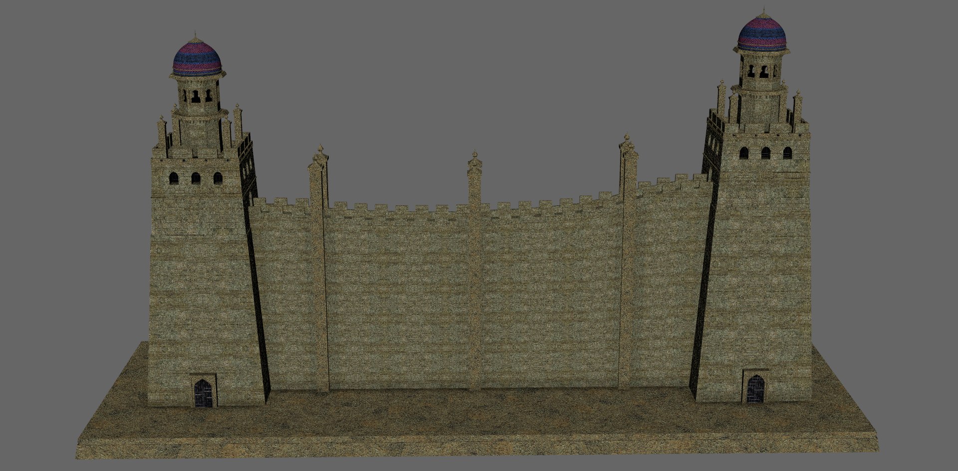 3D Model Fantasy Arab Wall Gate - TurboSquid 1853583