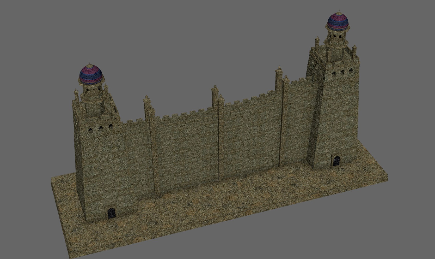 3D Model Fantasy Arab Wall Gate - TurboSquid 1853583