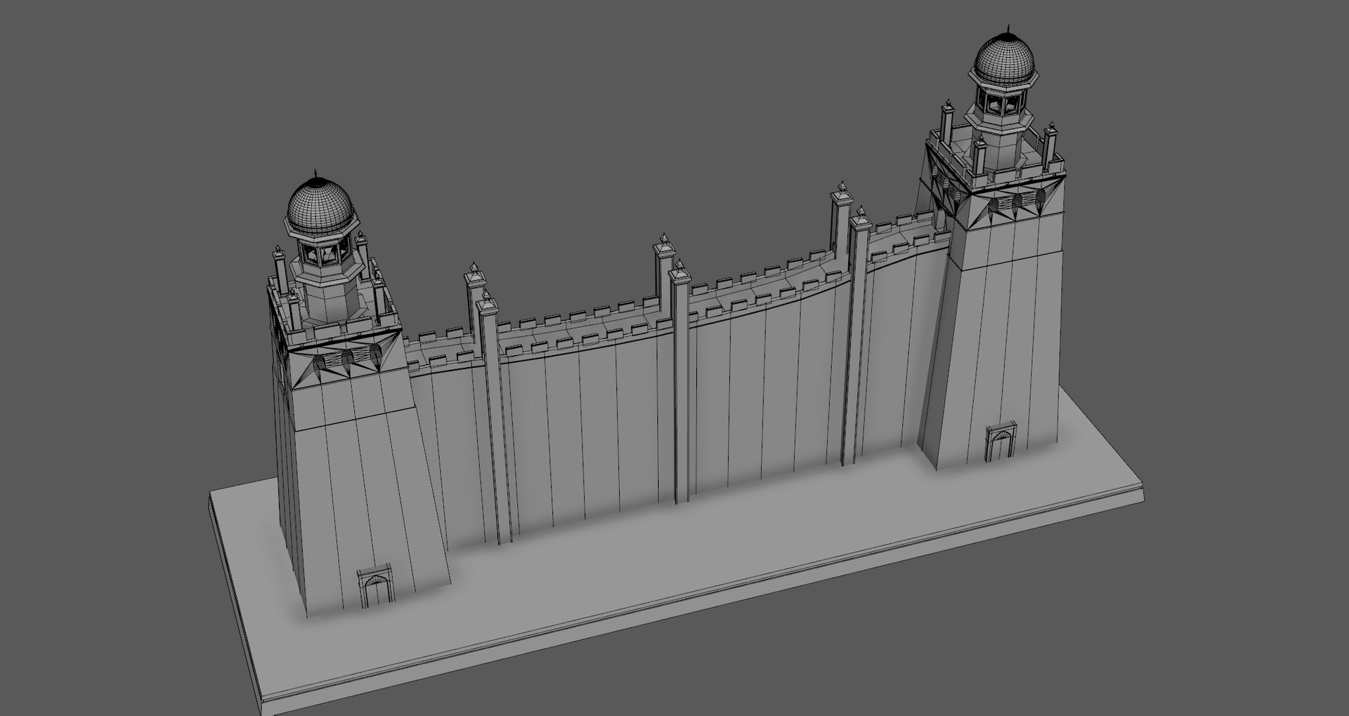 3D Model Fantasy Arab Wall Gate - TurboSquid 1853583