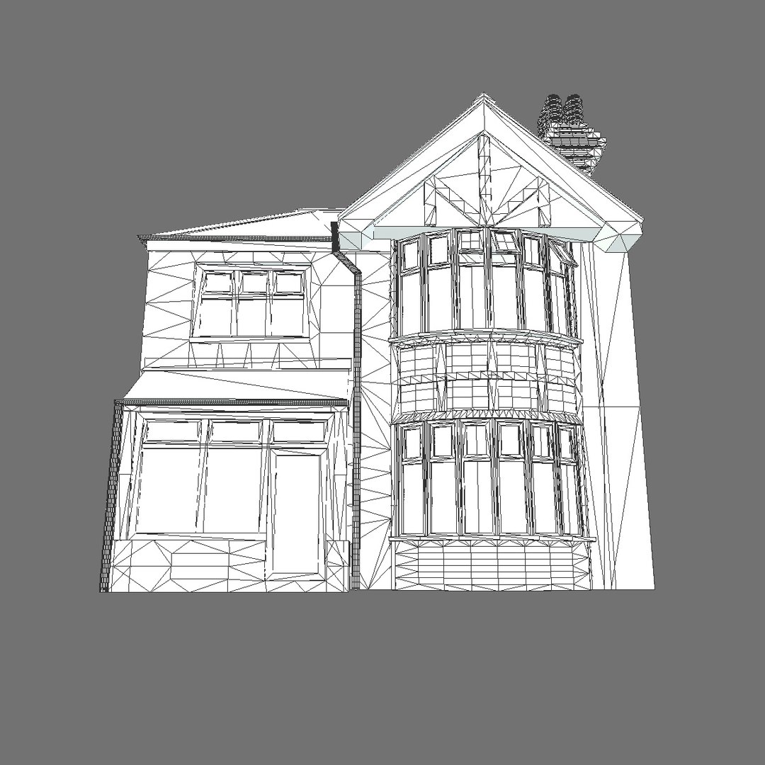 2 british detached houses 3d model