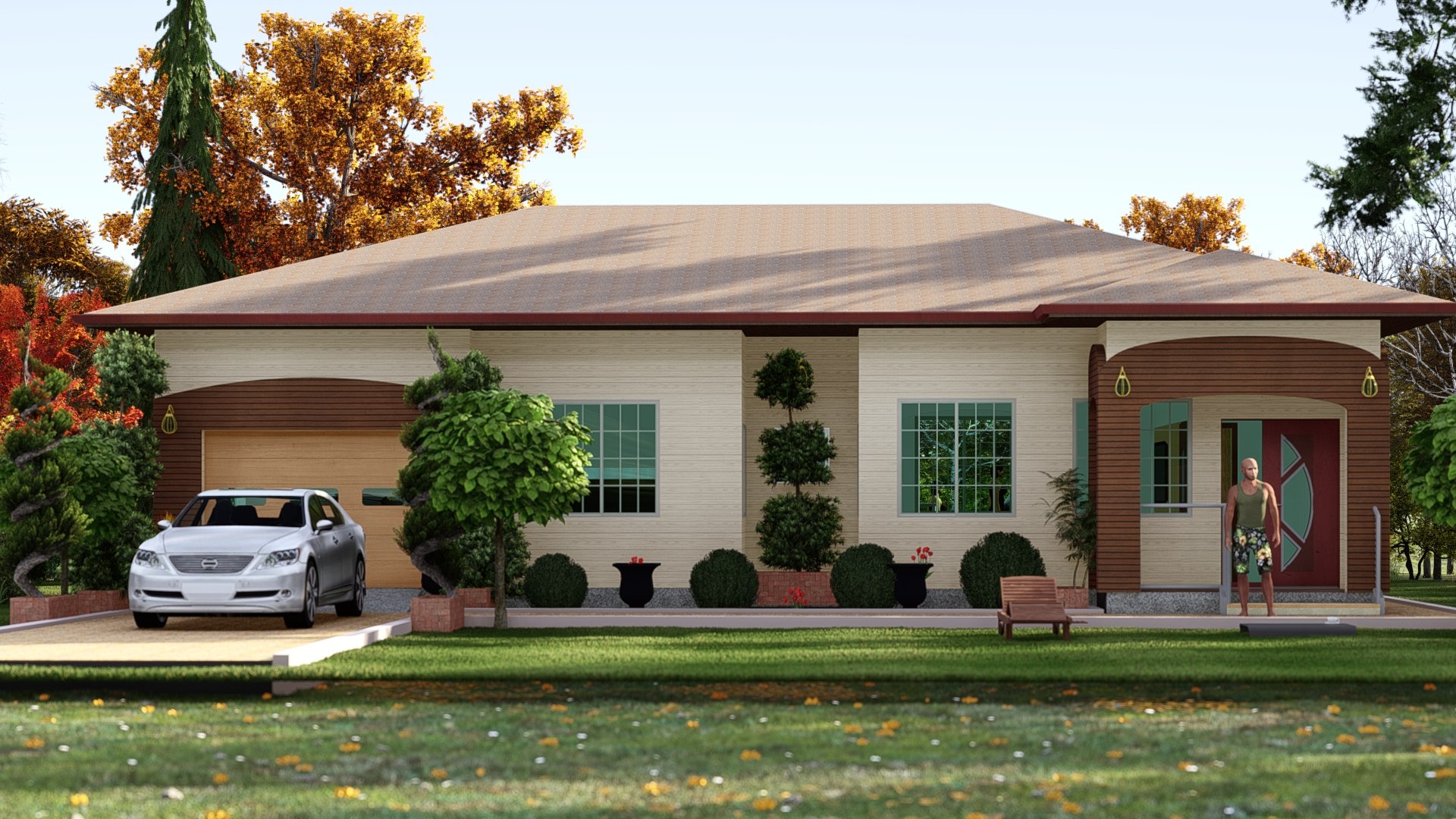 3D 3 Bedroom House Plan - TurboSquid 2124234