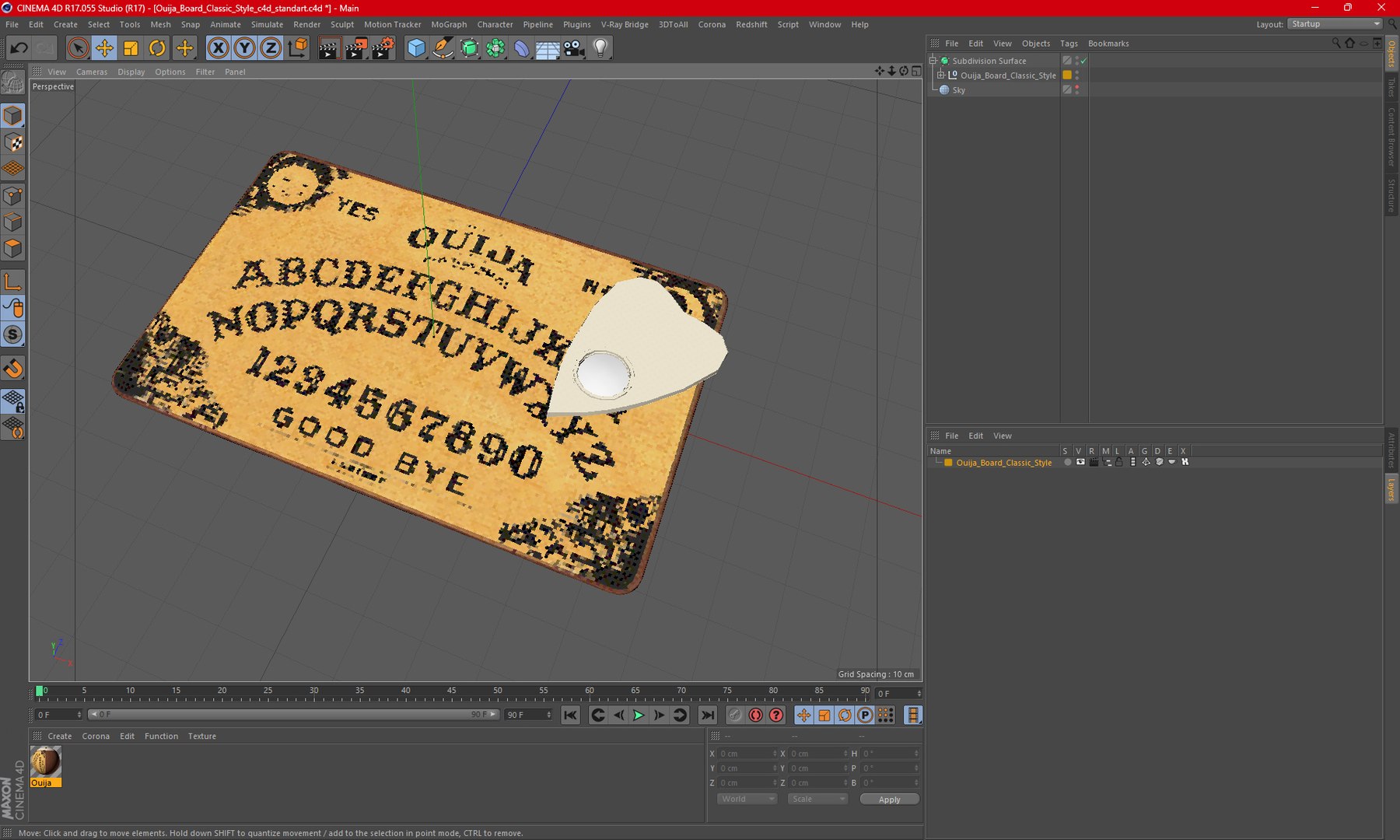 3D Ouija Board Classic Style Model - TurboSquid 2080751