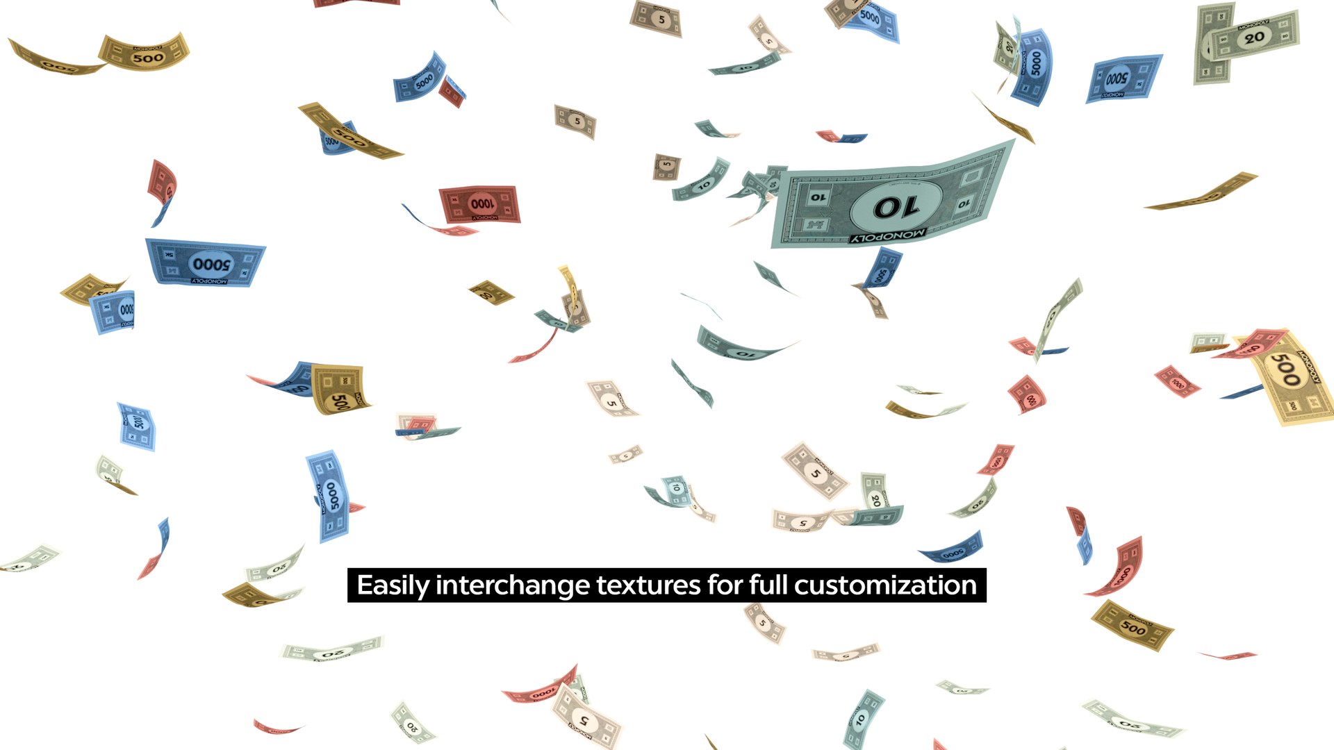 3D Falling Bills1 Model - TurboSquid 1954929