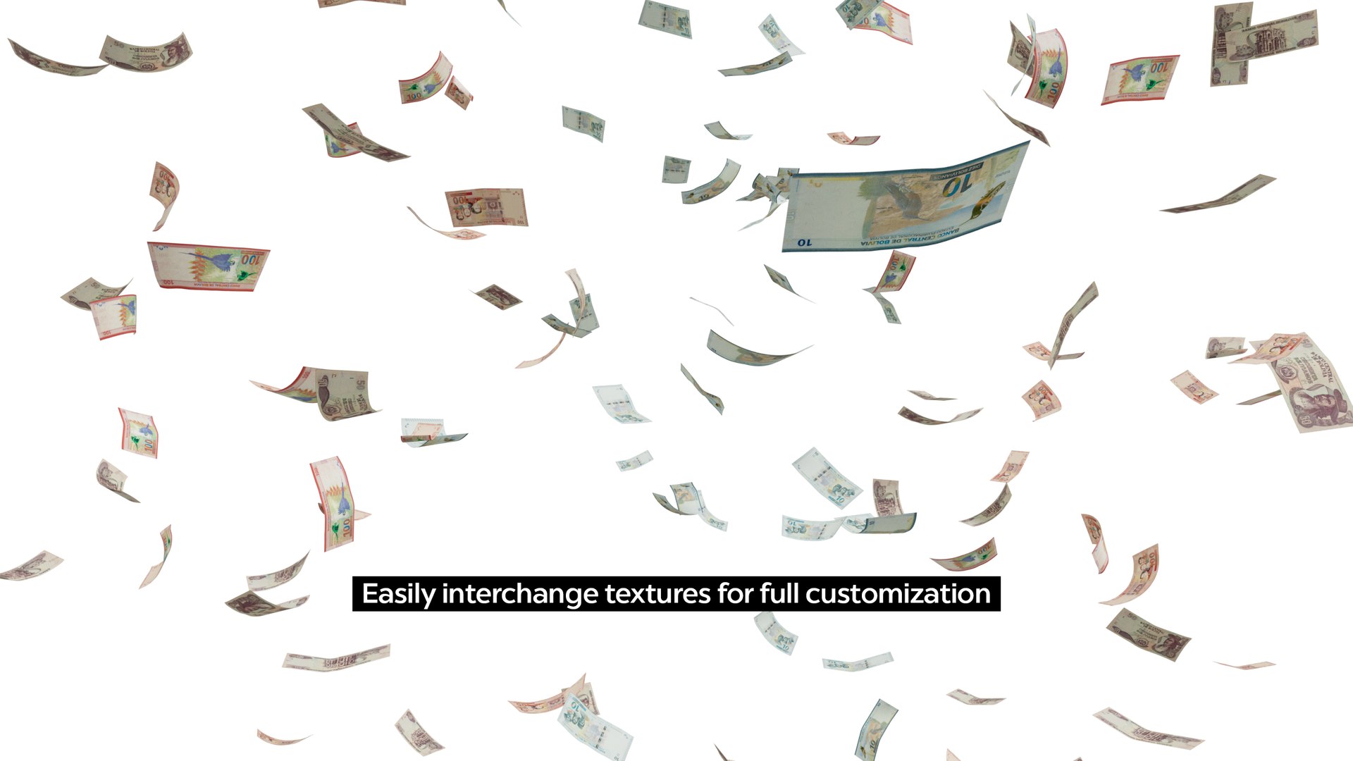 3D Falling Bills1 Model - TurboSquid 1954929