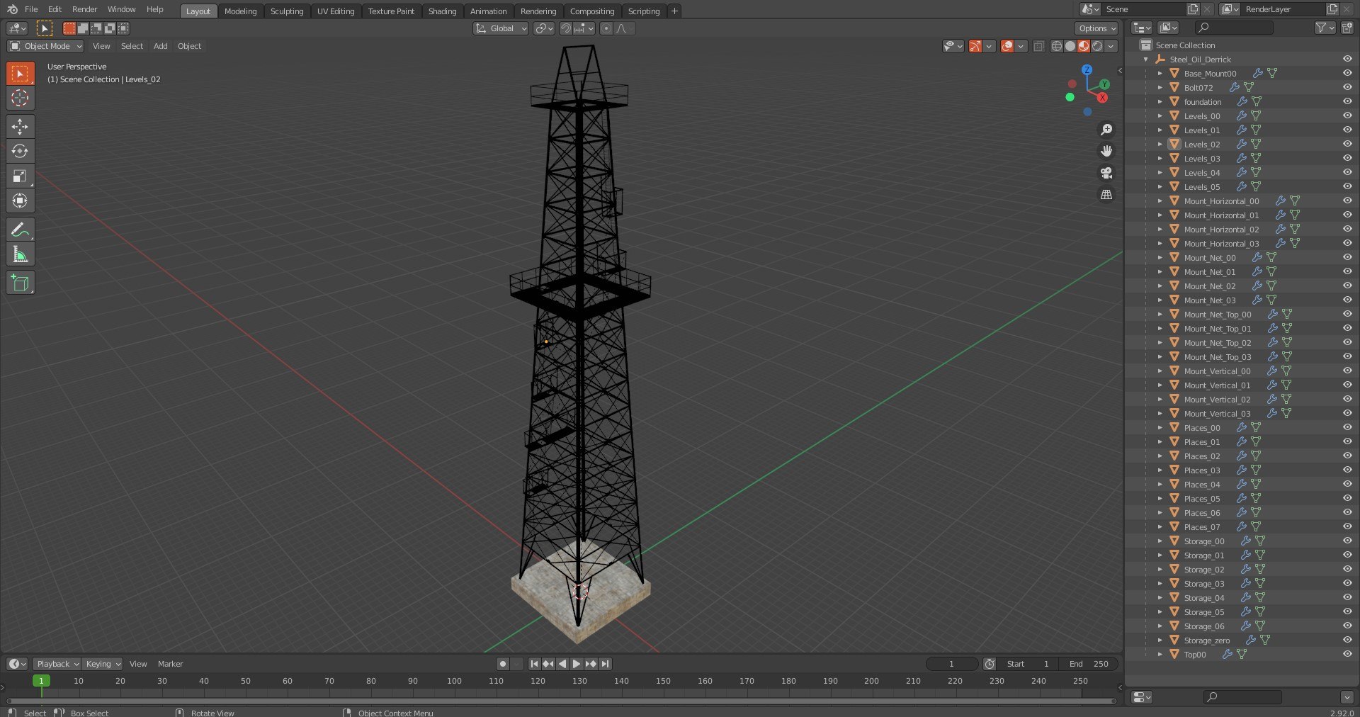 3D Steel Oil Derrick model - TurboSquid 2144482