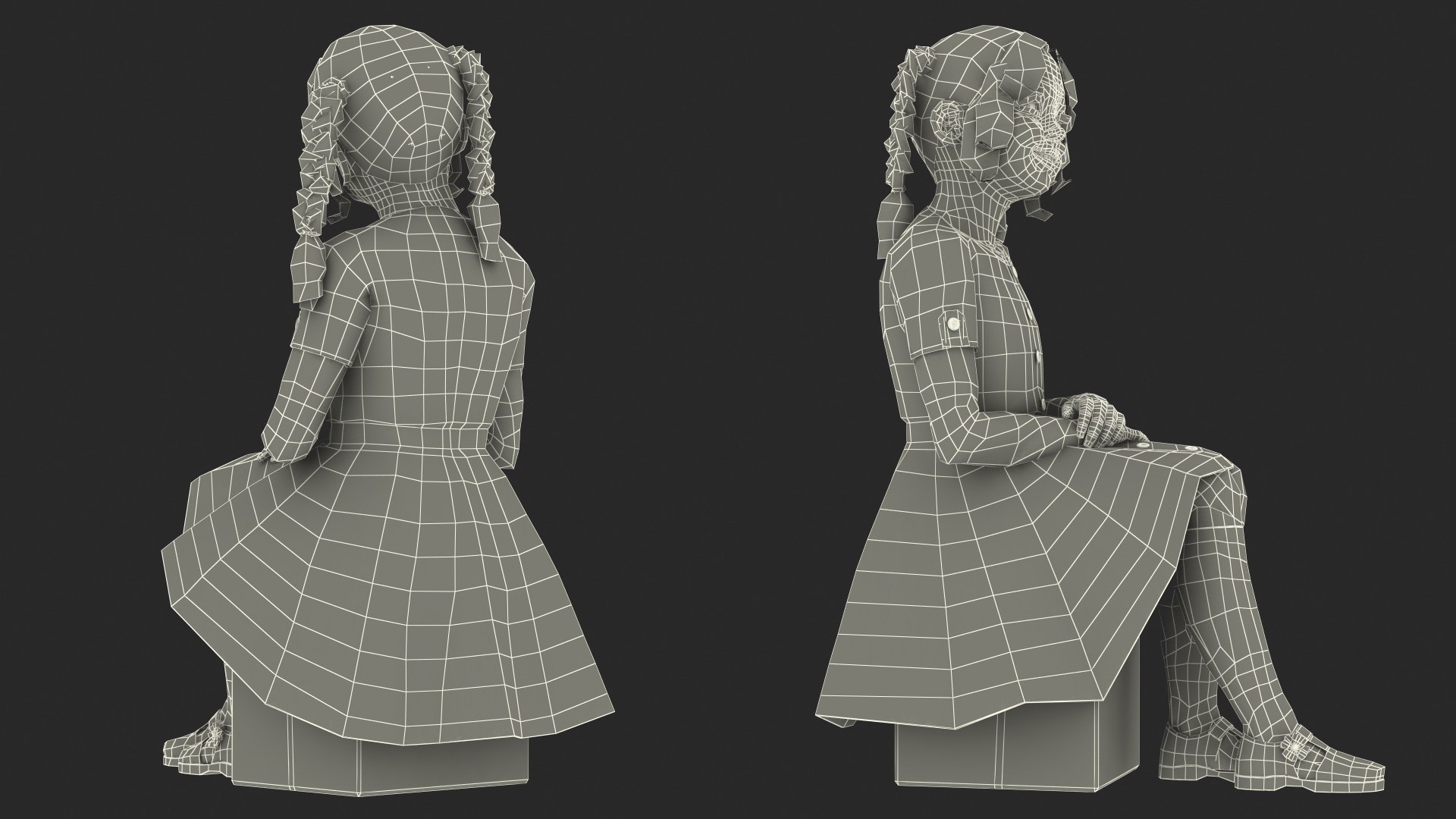 3D Sitting Child Girl Everyday Style - TurboSquid 2088482