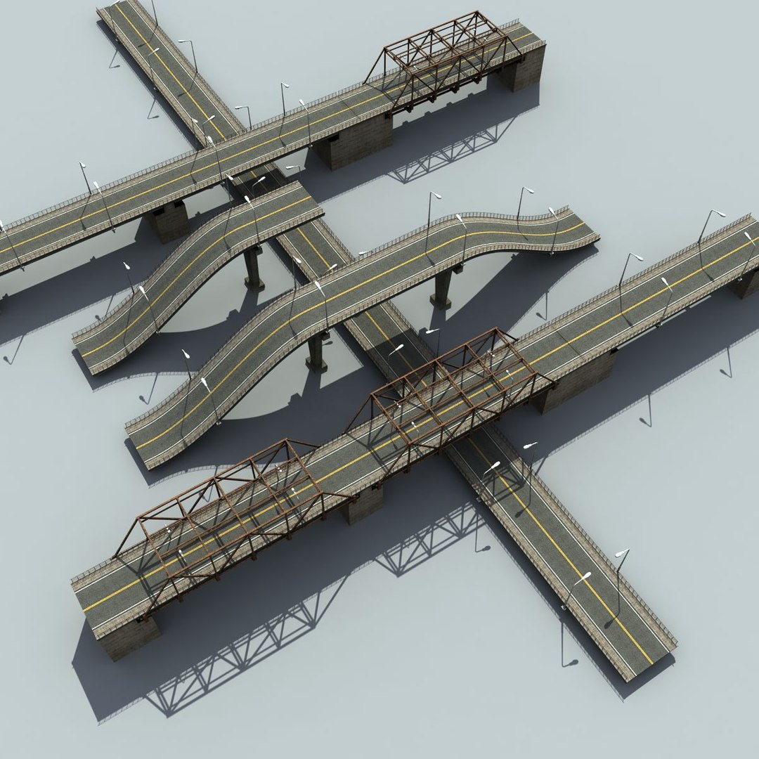 3d model road bridge