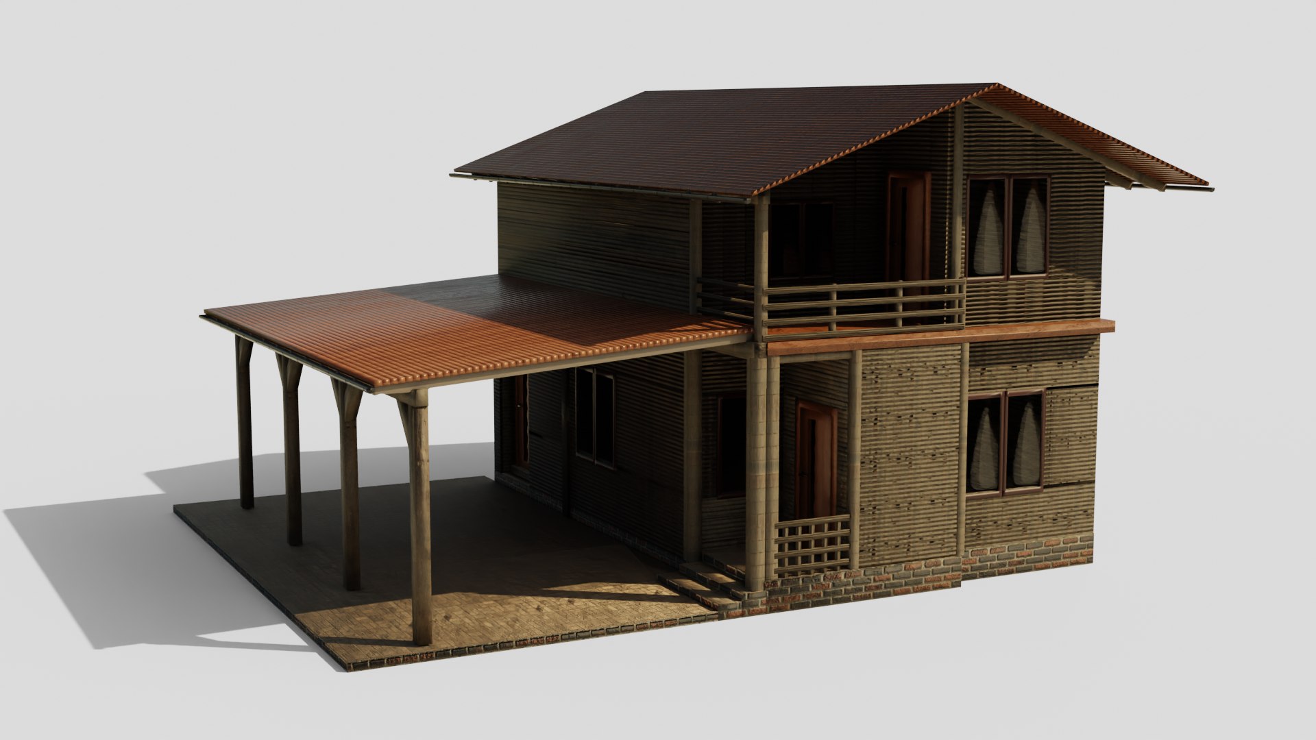 3D Wood House Model - TurboSquid 2178767