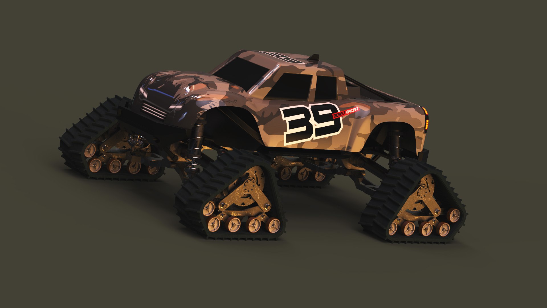 3D Monster Truck Rubber Track Model - TurboSquid 1582154
