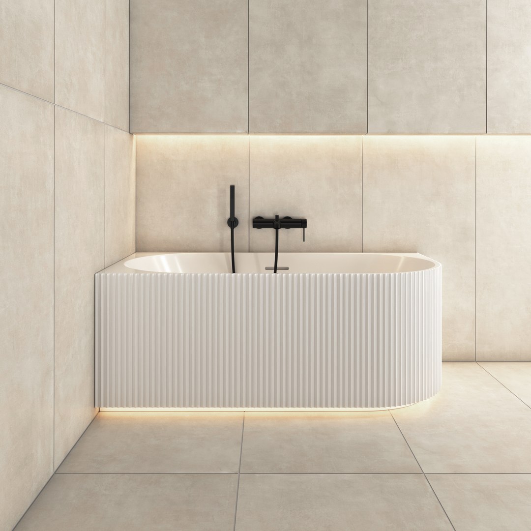 Fluted Corner Bathtub 3D Model - TurboSquid 2397198