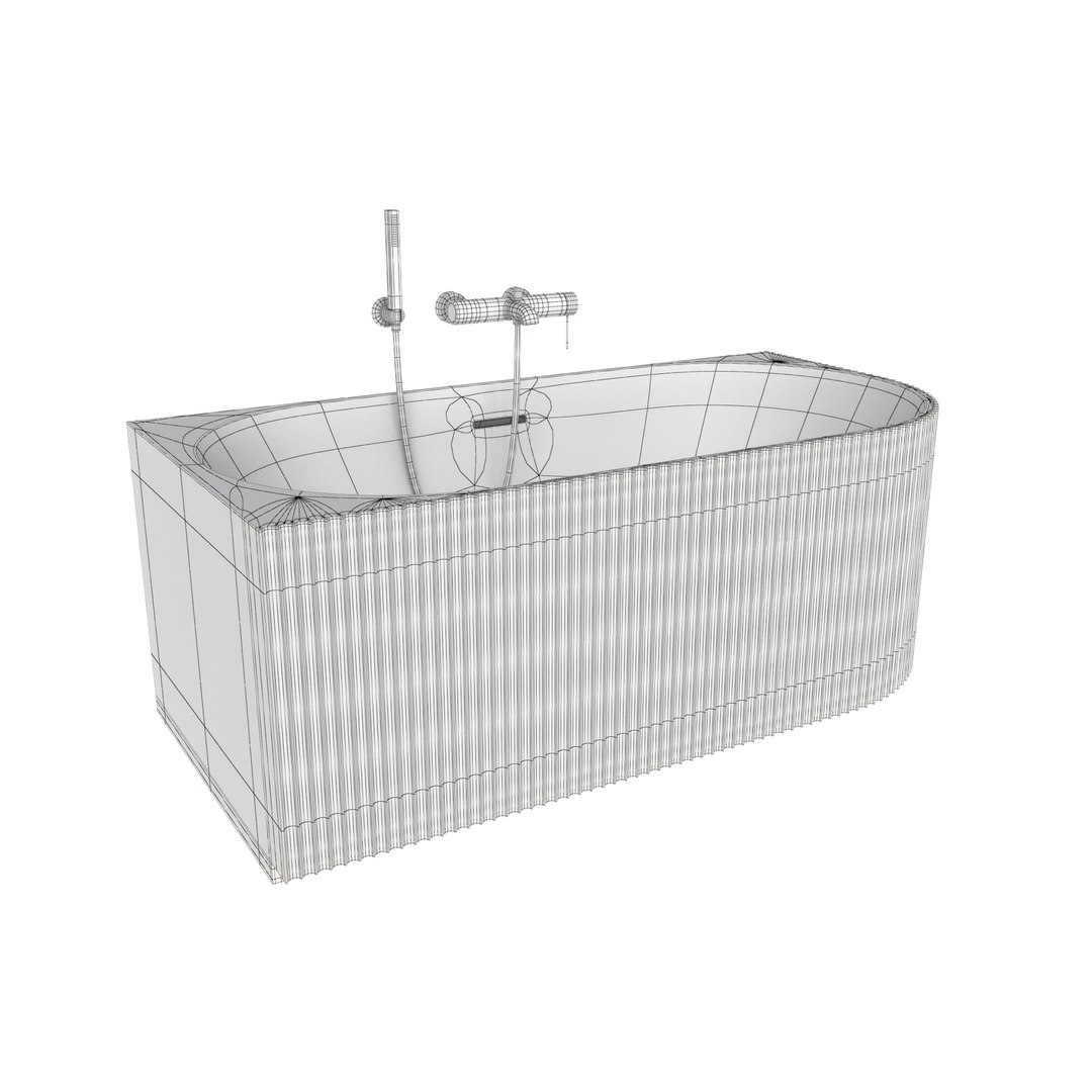 Fluted Corner Bathtub 3D Model - TurboSquid 2397198
