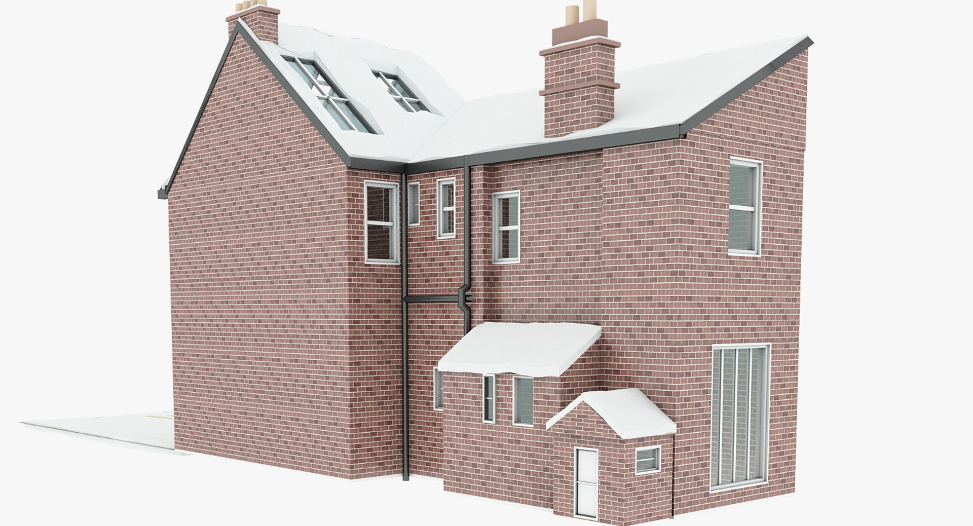 3D Model Winter House Scene - TurboSquid 1335816