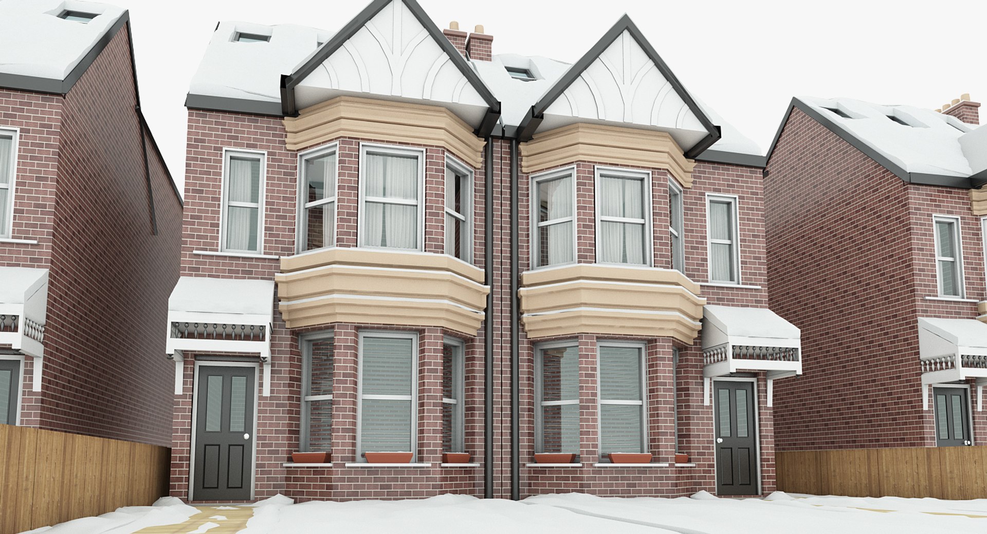 3D Model Winter House Scene - TurboSquid 1335816