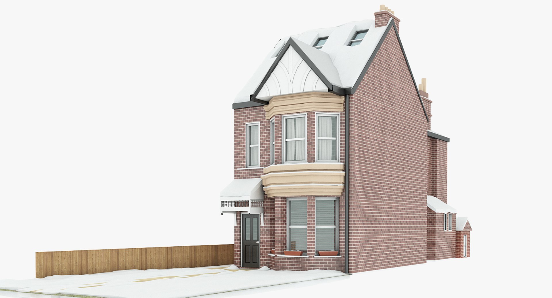 3D Model Winter House Scene - TurboSquid 1335816