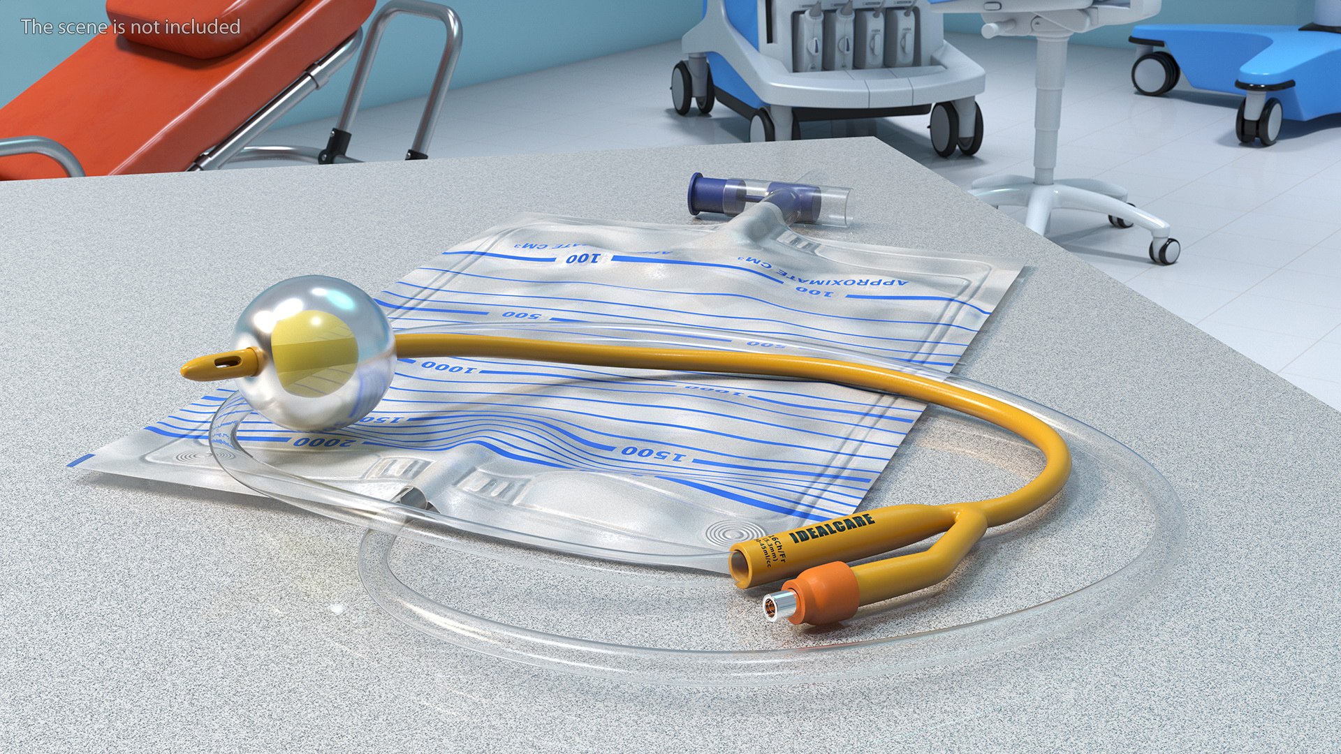 Premium Idealcare Siliconised Foley Catheter Gold 3D model - TurboSquid ...
