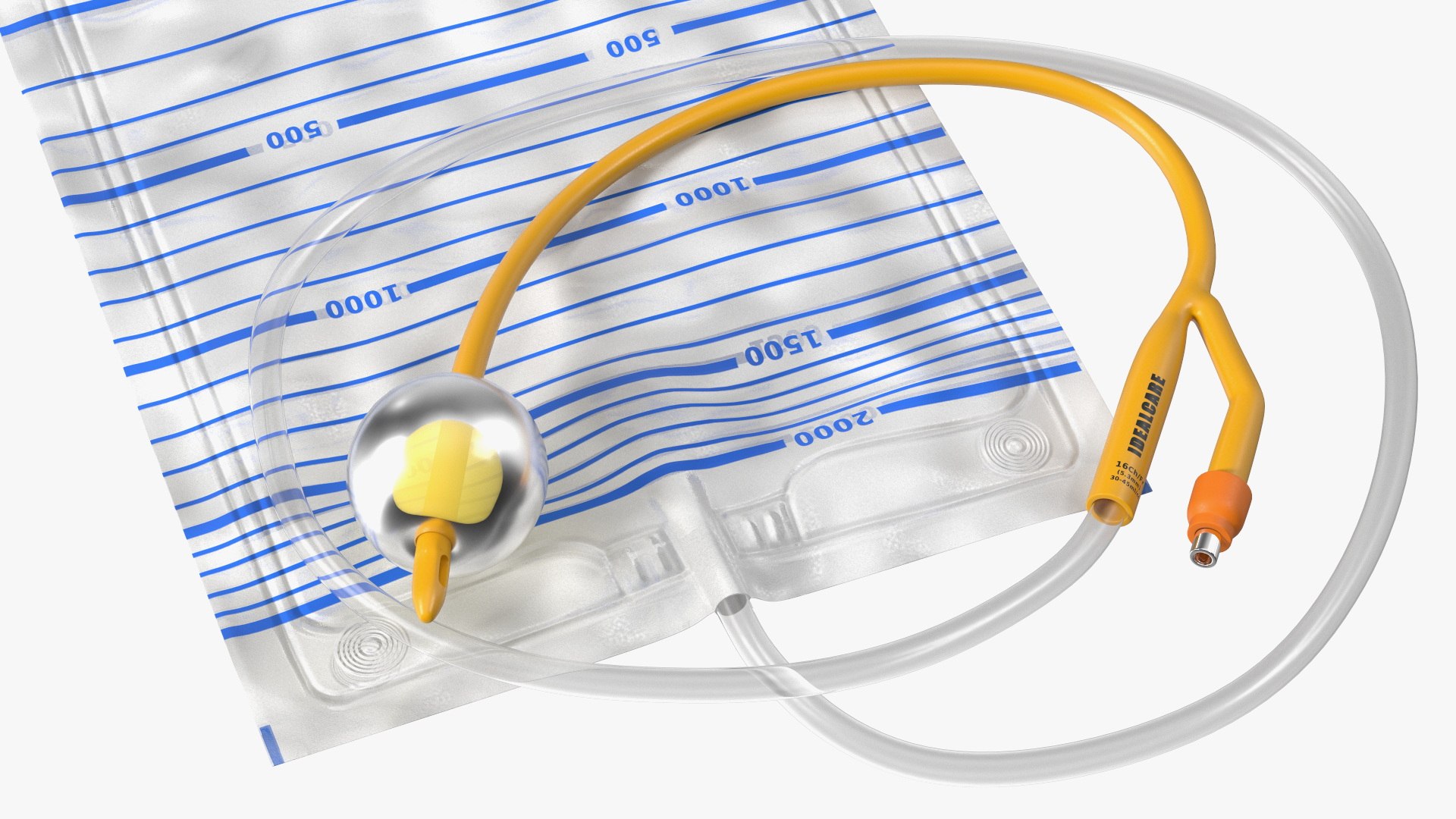 Premium Idealcare Siliconised Foley Catheter Gold 3D model - TurboSquid ...