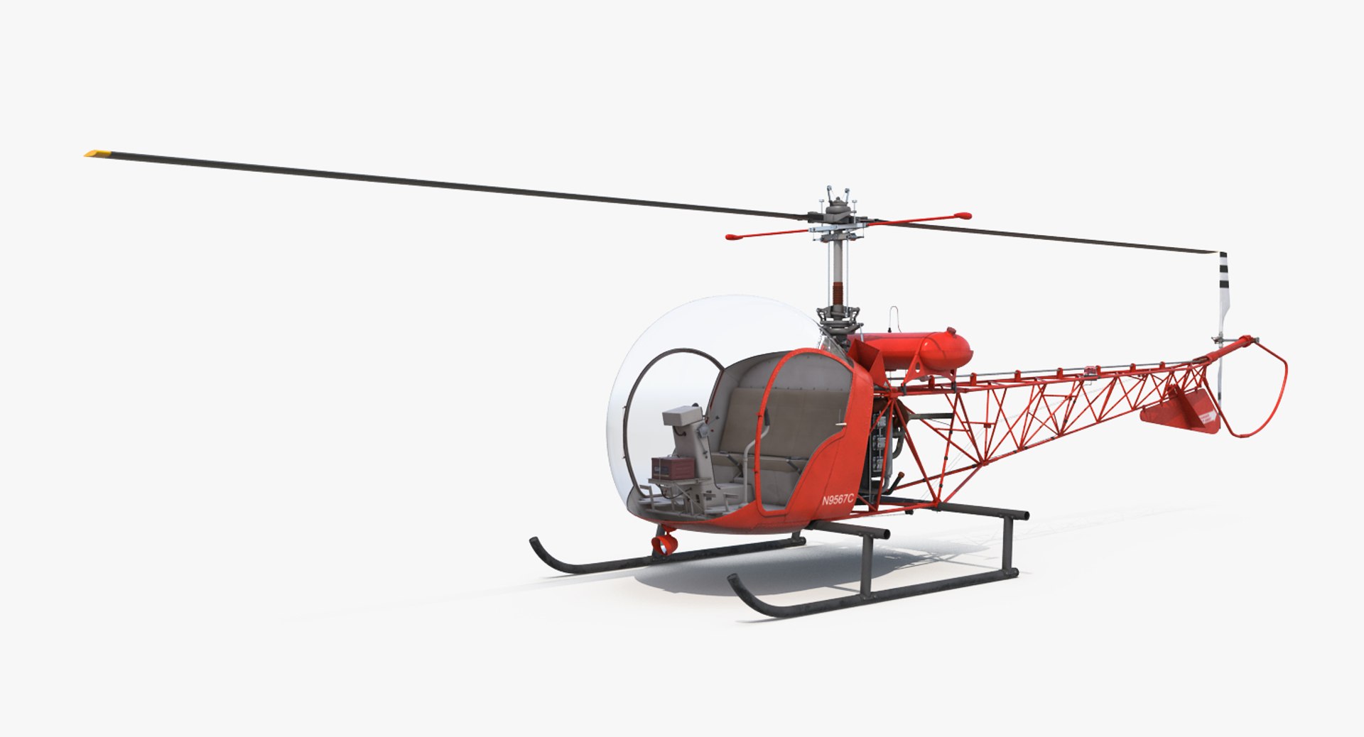 Light Helicopter Bell 47 3ds